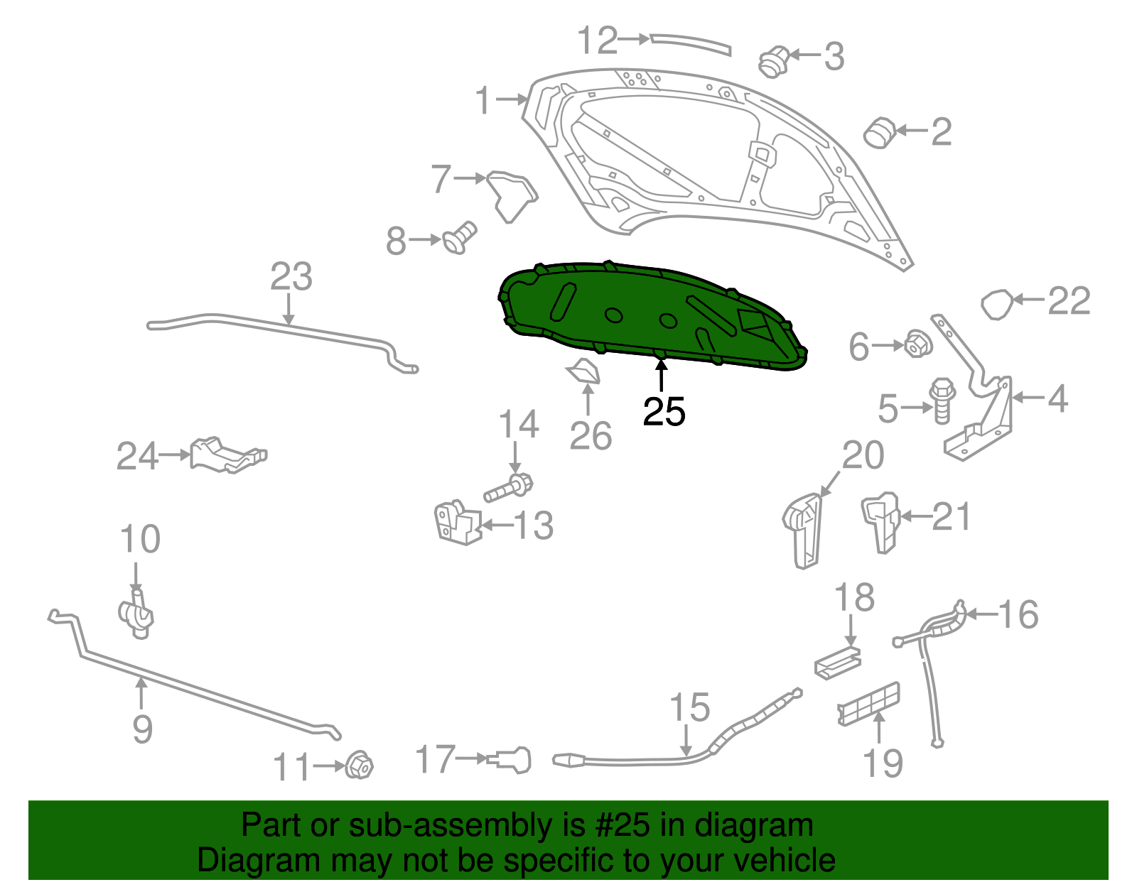 5K0-863-831-G - Hood Insulation Pad 2010-2014 Volkswagen | Volkswagen ...