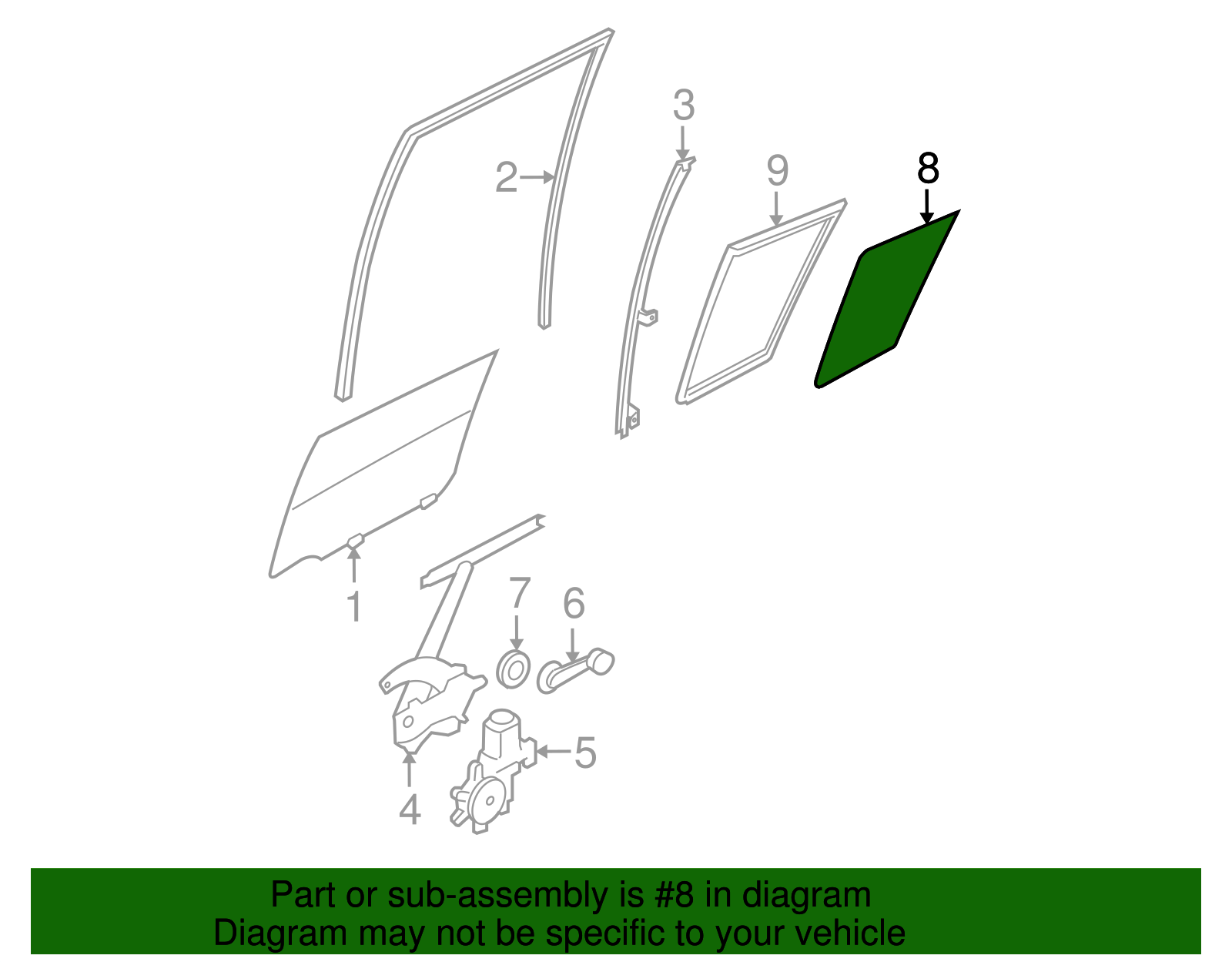 2007-2012 Nissan Versa Fixed Glass 82262-EL000 | My Nissan Part
