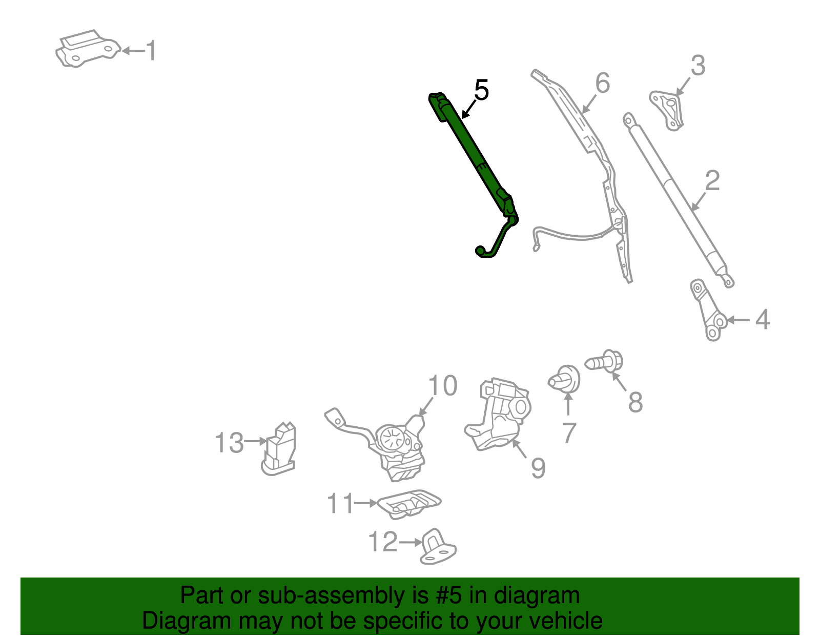 68910-79019 - Lift Cylinder 2017-2021 Lexus | Lexus Parts Outlet