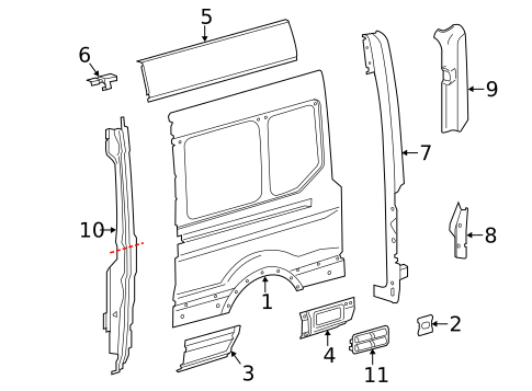 Side Panel & Components for 2023 Ford Transit-250 | Direct Factory Parts