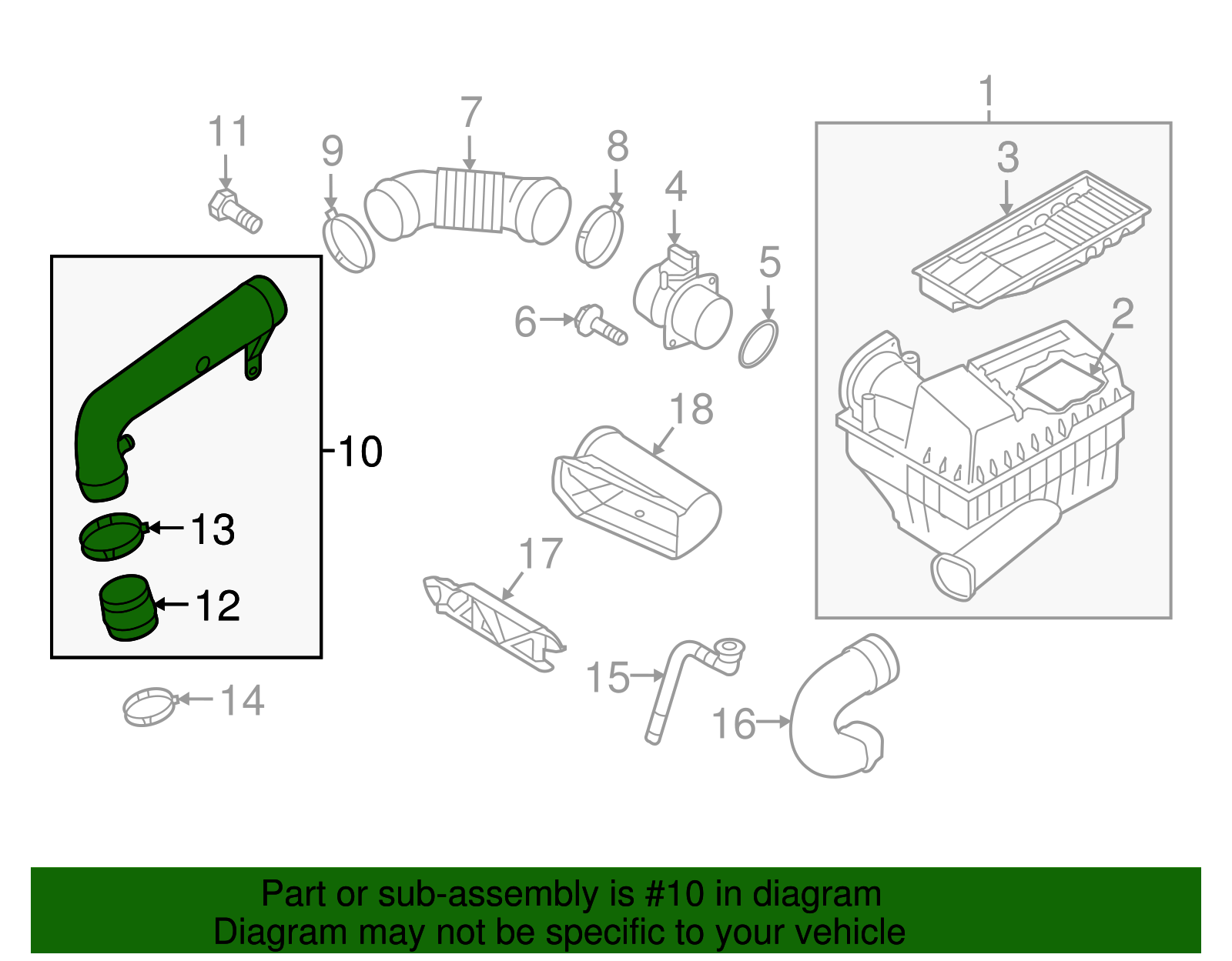 1K0-129-654-BE - Intake Pipe 2009-2018 Audi | Audi OEM Parts Guy
