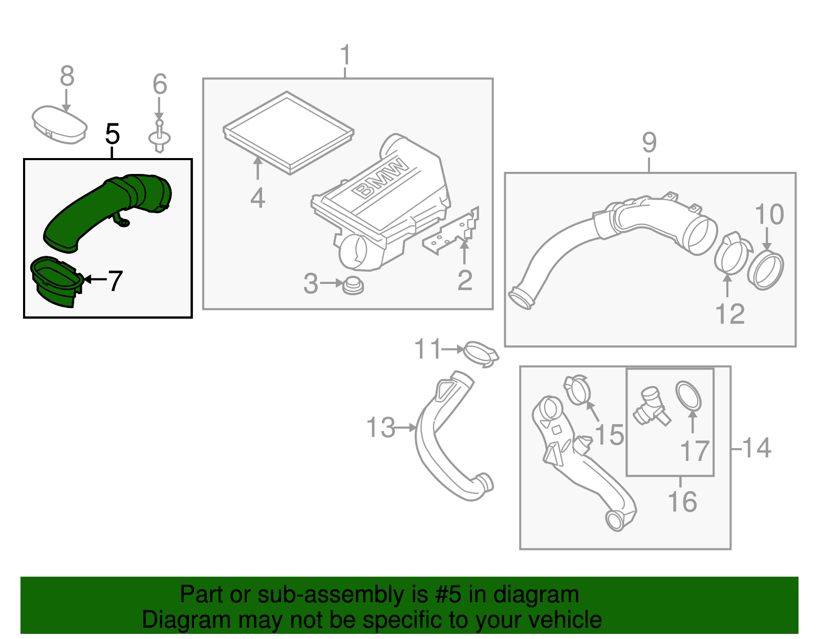 13717624210 - 2008-2014 BMW Intake Duct (13-71-7-624-210) | BMW of ...