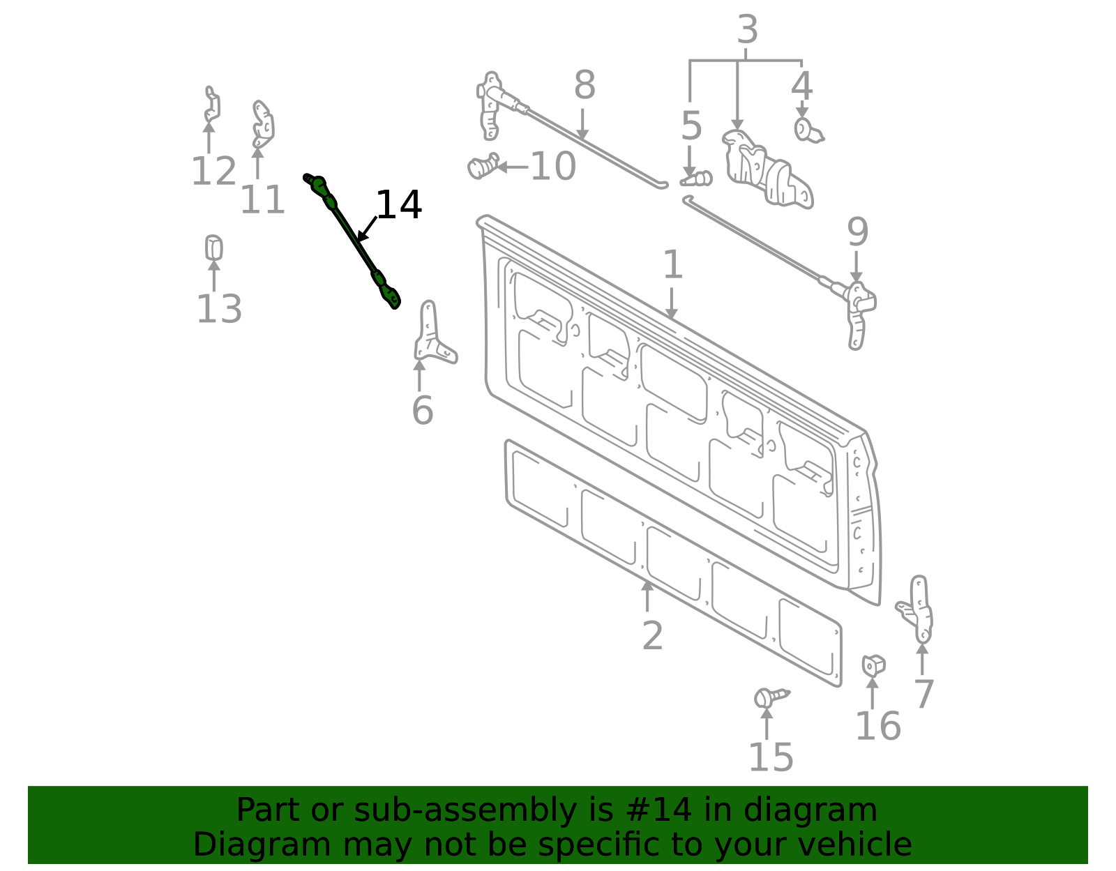 1995-2004 Toyota Tacoma Stay Assembly, Tail Gate 65770-DP030 | Toyota ...