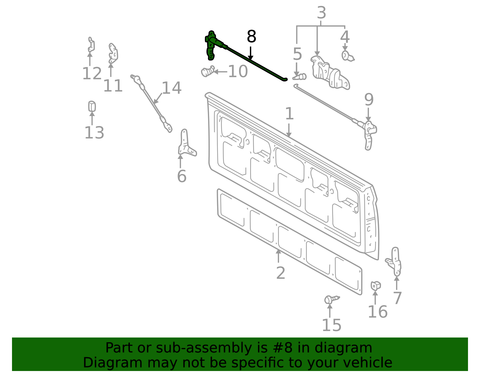 1995-2004 Toyota Tacoma Tailgate Latch (Right) 65780-35020 | Toyota ...