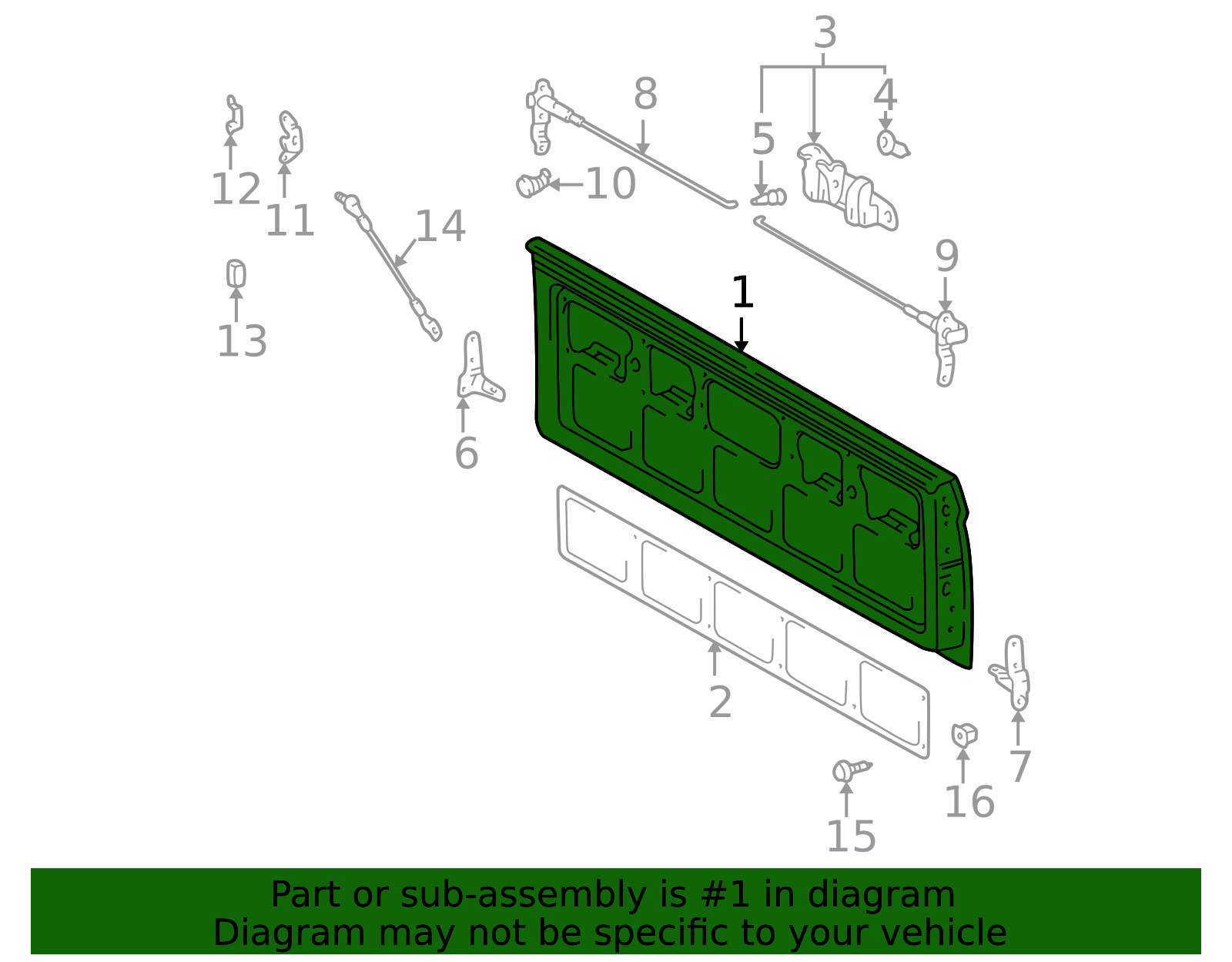 1995-2004 Toyota Tacoma Tail Gate 65700-04030 | OEM Parts Online