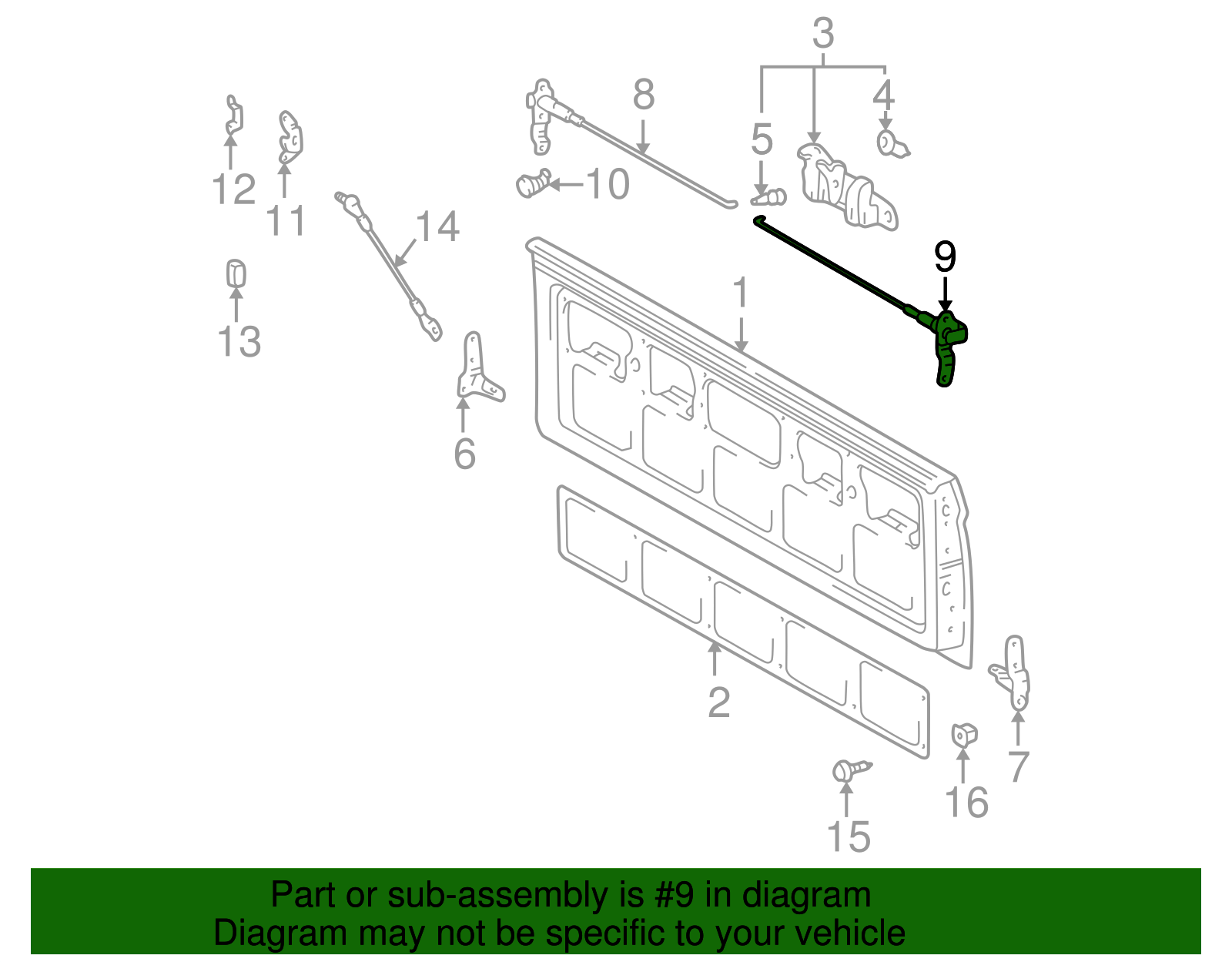 1995-2004 Toyota Tacoma Tailgate Latch (Left) 65790-35030 | Toyota ...