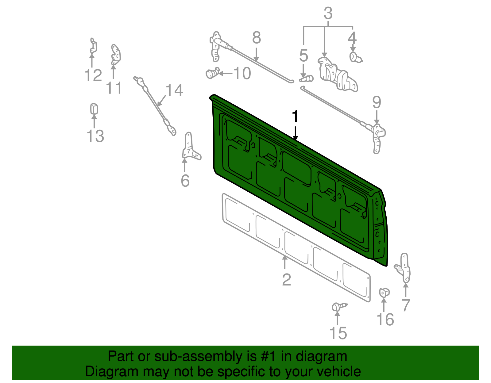 65700-04030 - 1995-2004 Toyota Tacoma - Tail Gate | Toyota Parts Delivered