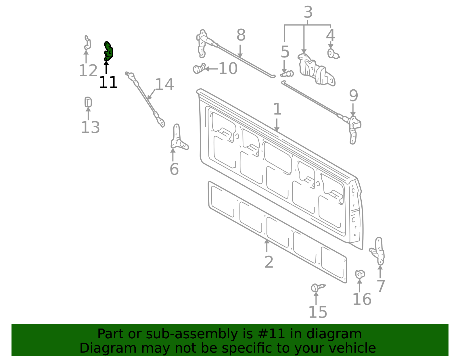 1995-2004 Toyota Tacoma Tailgate Striker Plate 65768-35020 | Toyota ...
