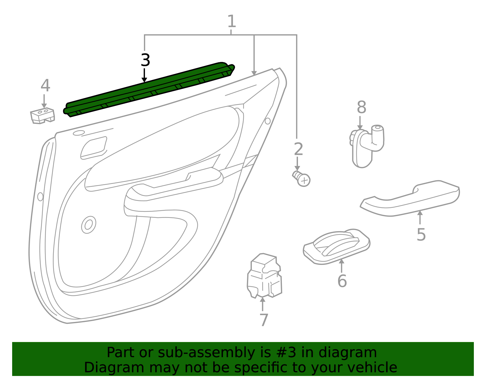 1998-2002 Toyota Corolla Belt Weather-Strip 68173-02060 | MotorMotor