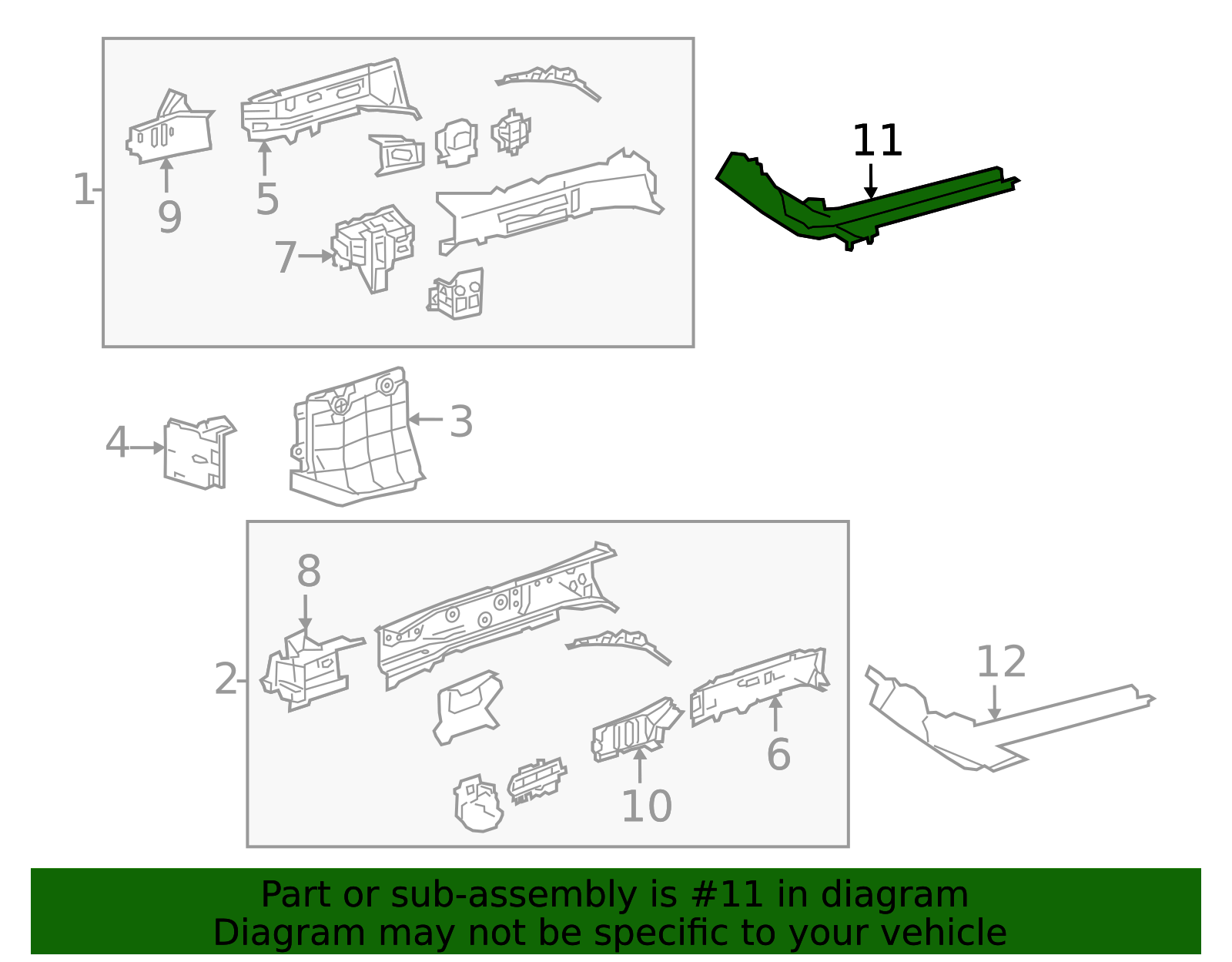 57016-06160 - High-Quality Floor Side Rail for 2019-2025 Lexus ...