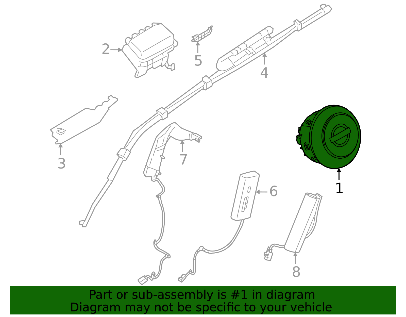 2022-2025 Nissan Rogue Driver Air Bag K8510-6RC0A | Nissan Parts Central