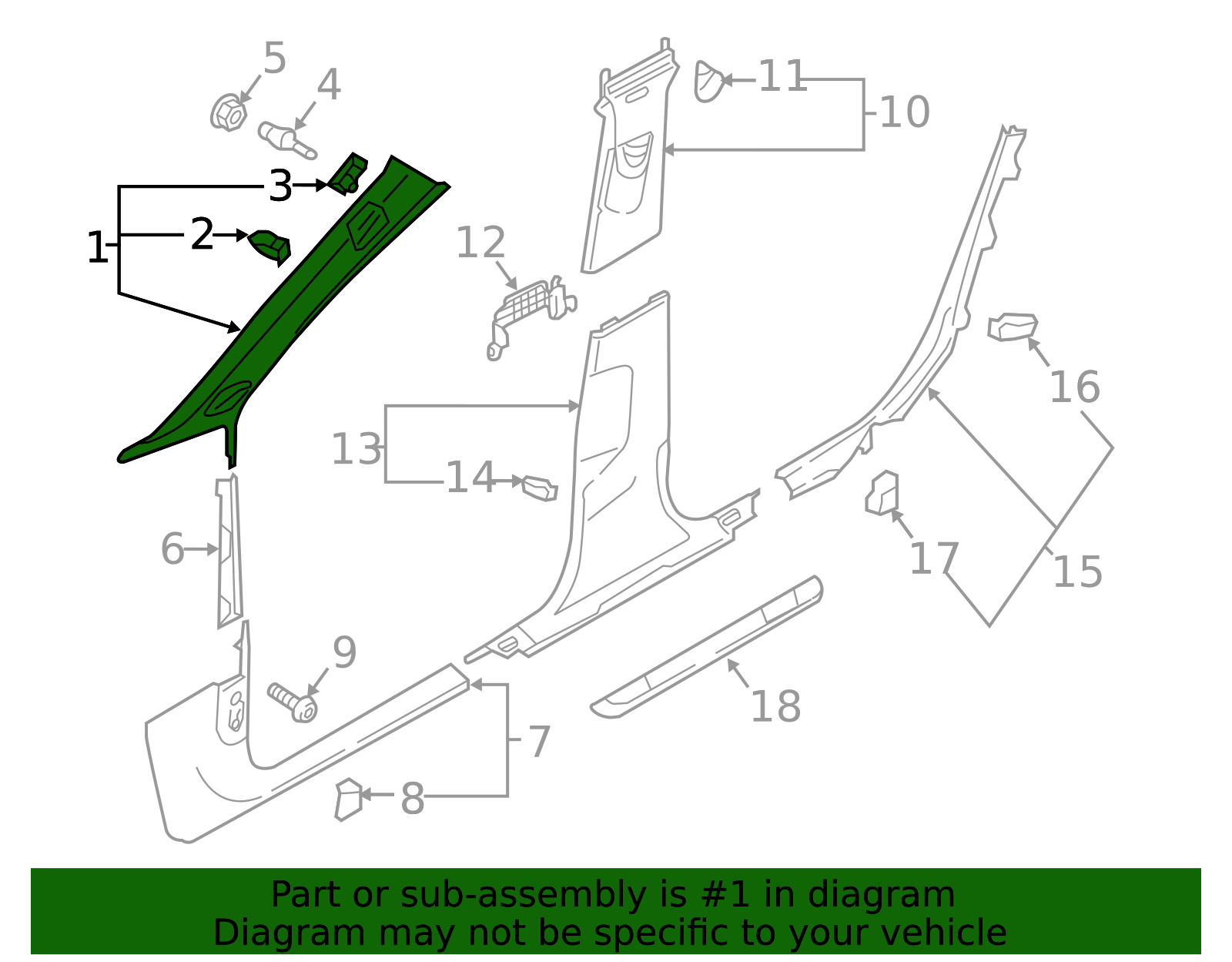 A-Pillar Trim Panel - OEM Interior Coverage 8W0-867-233-G-RK6 ...