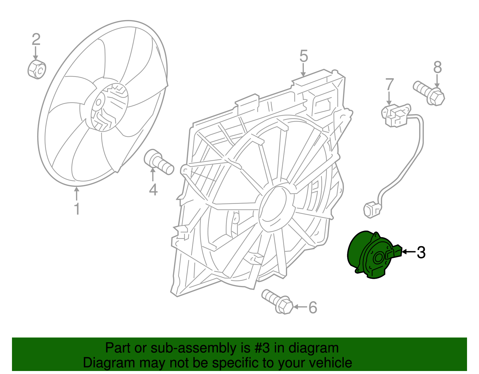 2009-2014 Cadillac Engine Cooling Fan Motor 19351719 | Capital Chevy Parts