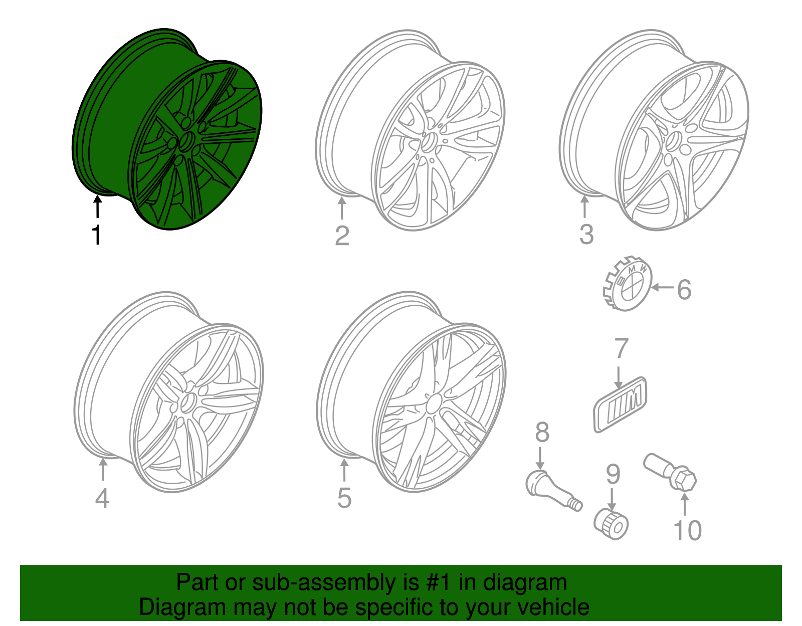 2016-2019 BMW Wheel, Alloy 36-11-6-862-899 | BMW Parts Online Hub