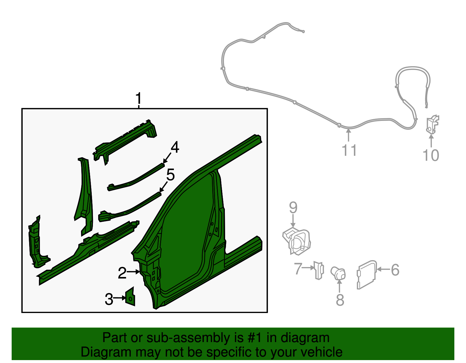 19317536 - Driver Side Door Frame 2015-2018 Chevrolet City Express ...