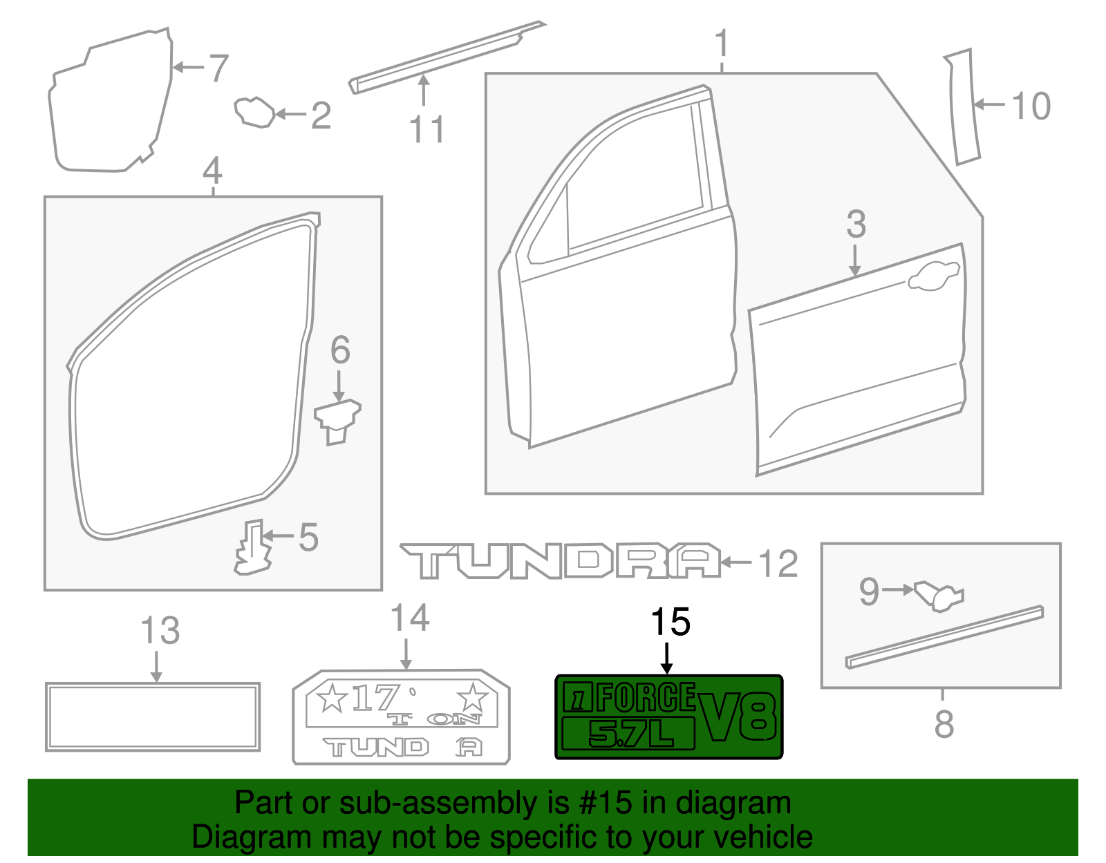 2015-2021 Toyota Left Rear Body Nameplate Tundra | Nucar Toyota of ...