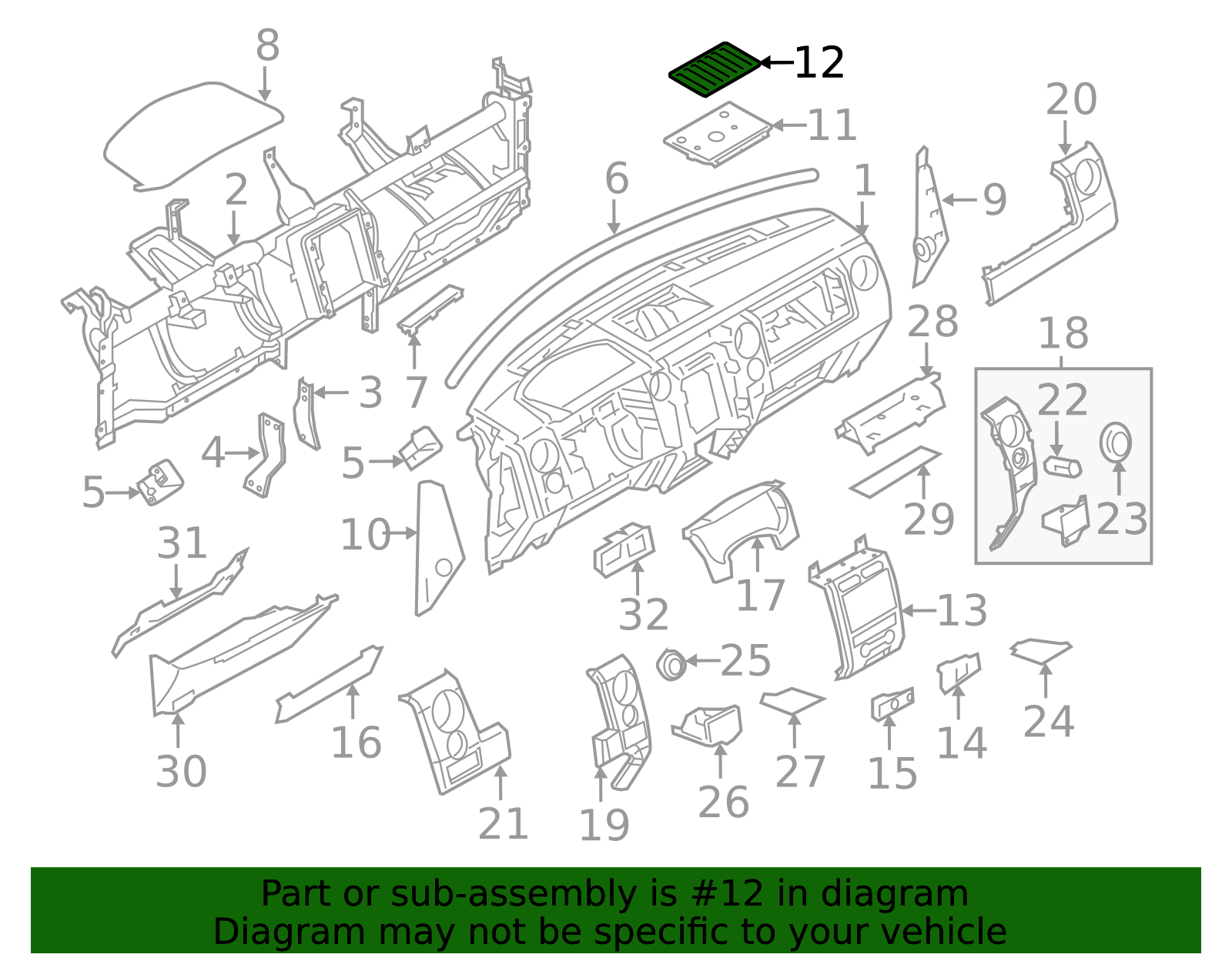 2009-2014 Ford F-150 | Insert Mat | 9L3Z-15045G34-BA | Walls' Ford Parts