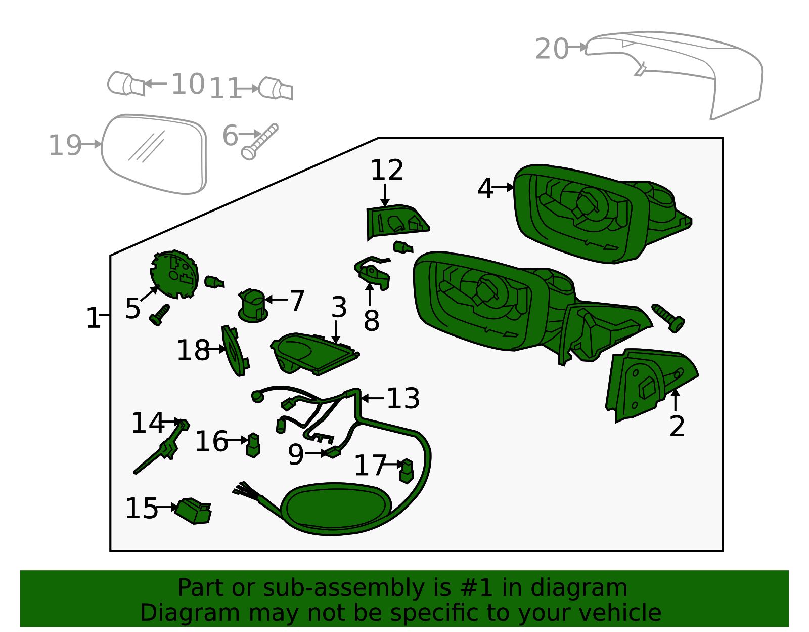 31371125 - Mirror Assembly - 2010-2013 Volvo XC60 | Volvo OEM Parts Direct