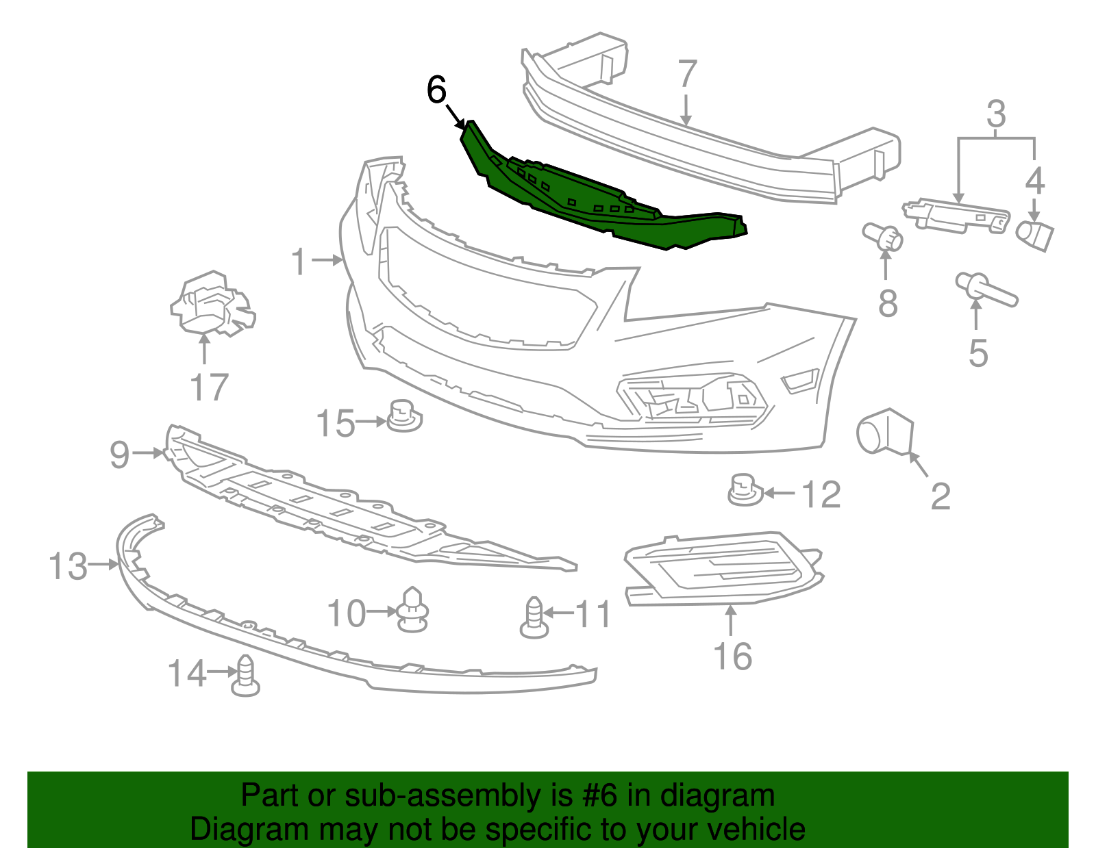 2015-2016 Chevrolet Front Bumper Energy Absorber 95405360 | Capital ...