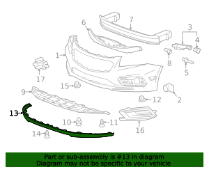 2011-2016 Chevrolet Anthracite Front Bumper Fascia Air Deflector ...
