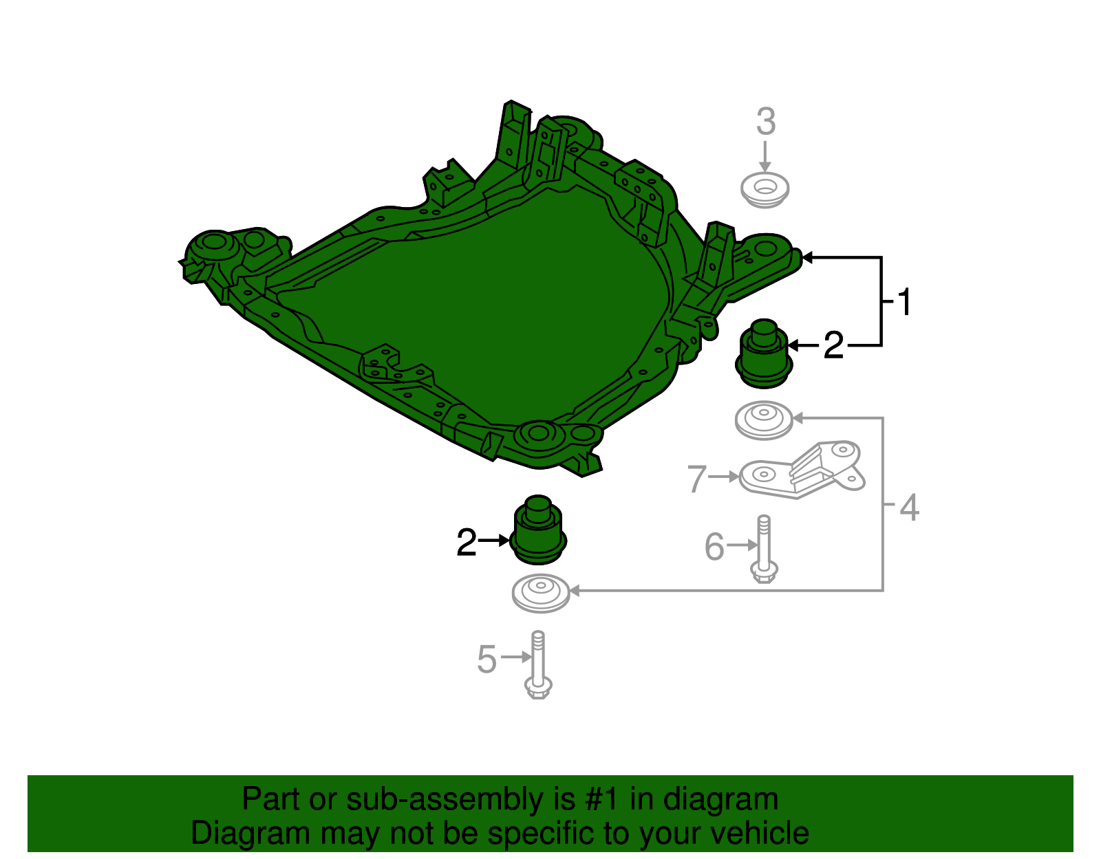 2005-2007 Kia Sportage Engine Cradle 62405-1F000 | Kia OEM Parts Outlet