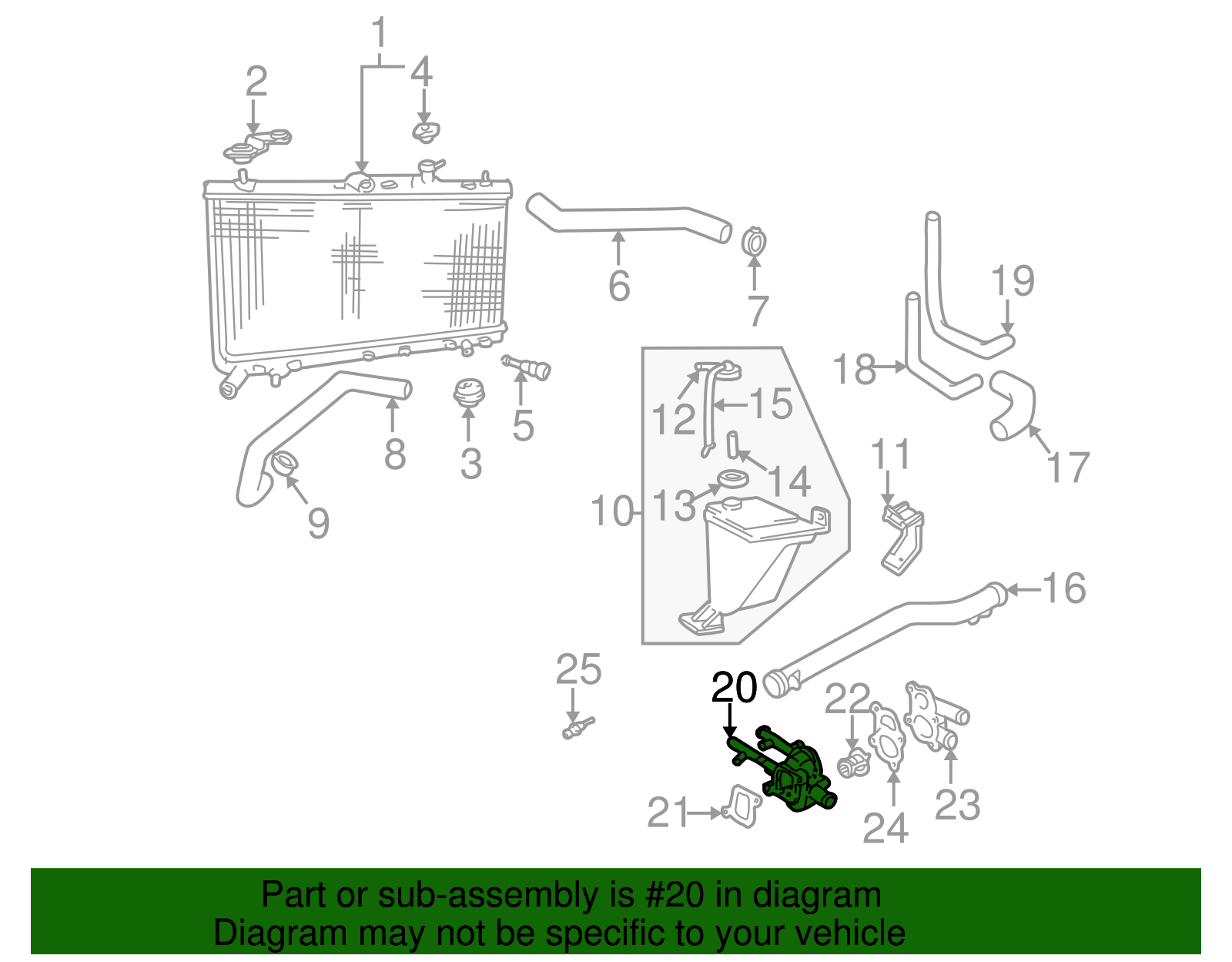 Hyundai - 25620-26160 - Thermostat Housing - 2001-2005 Hyundai Accent ...