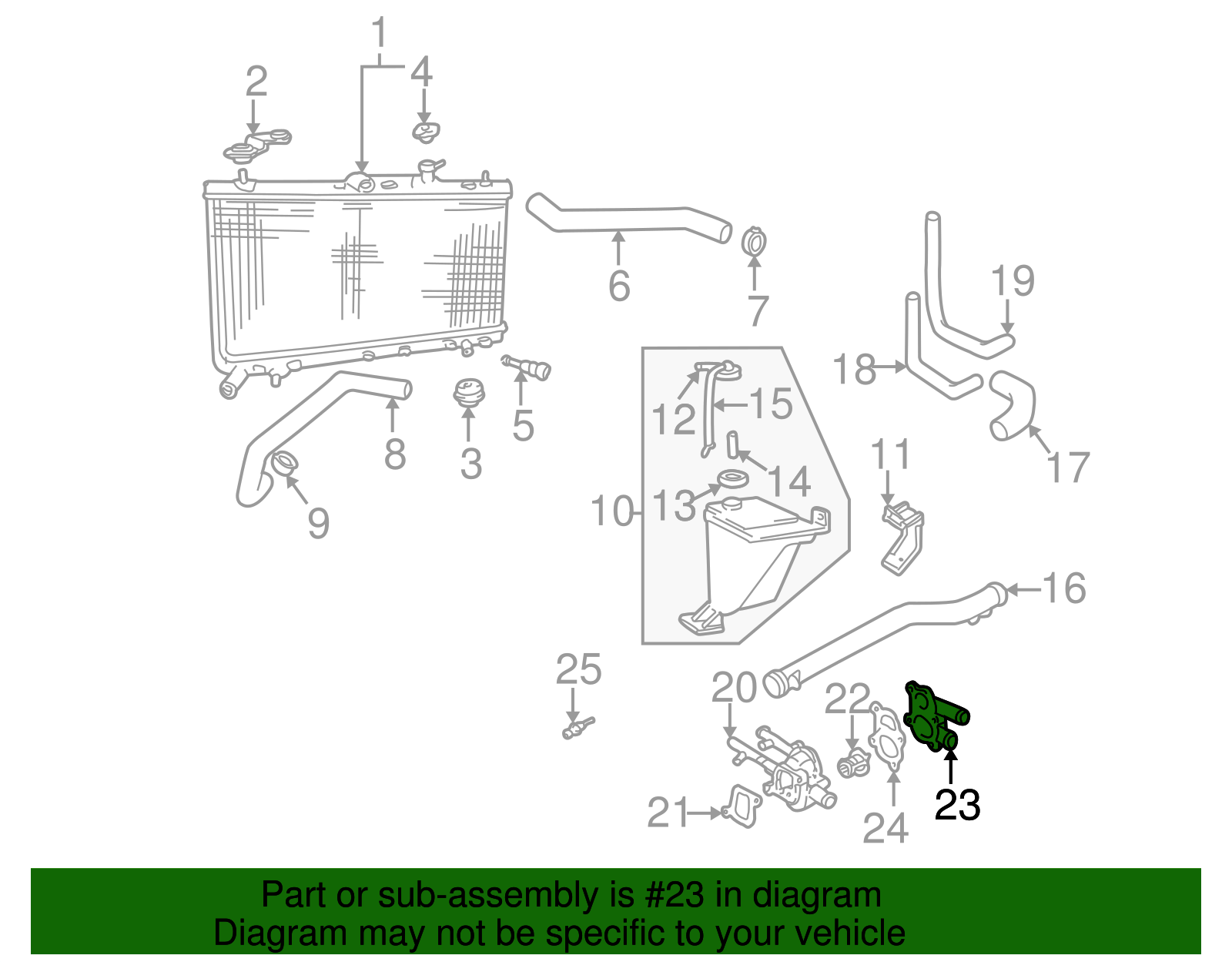 Genuine Water Outlet for 2001-2005 Hyundai Accent | Part# 25611-26100 ...