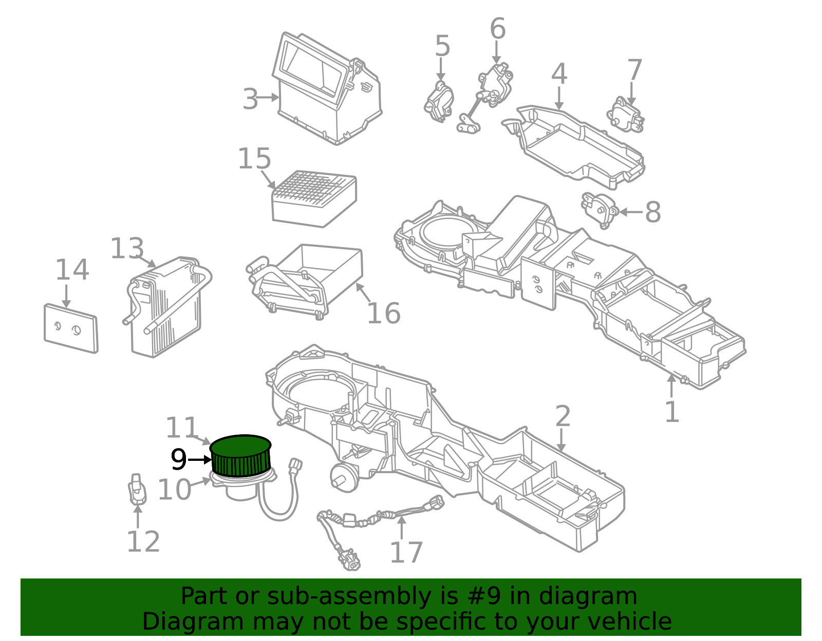 2002-2010 Mopar Blower With Wheel Motor 05096255AA | Mopar Parts Canada