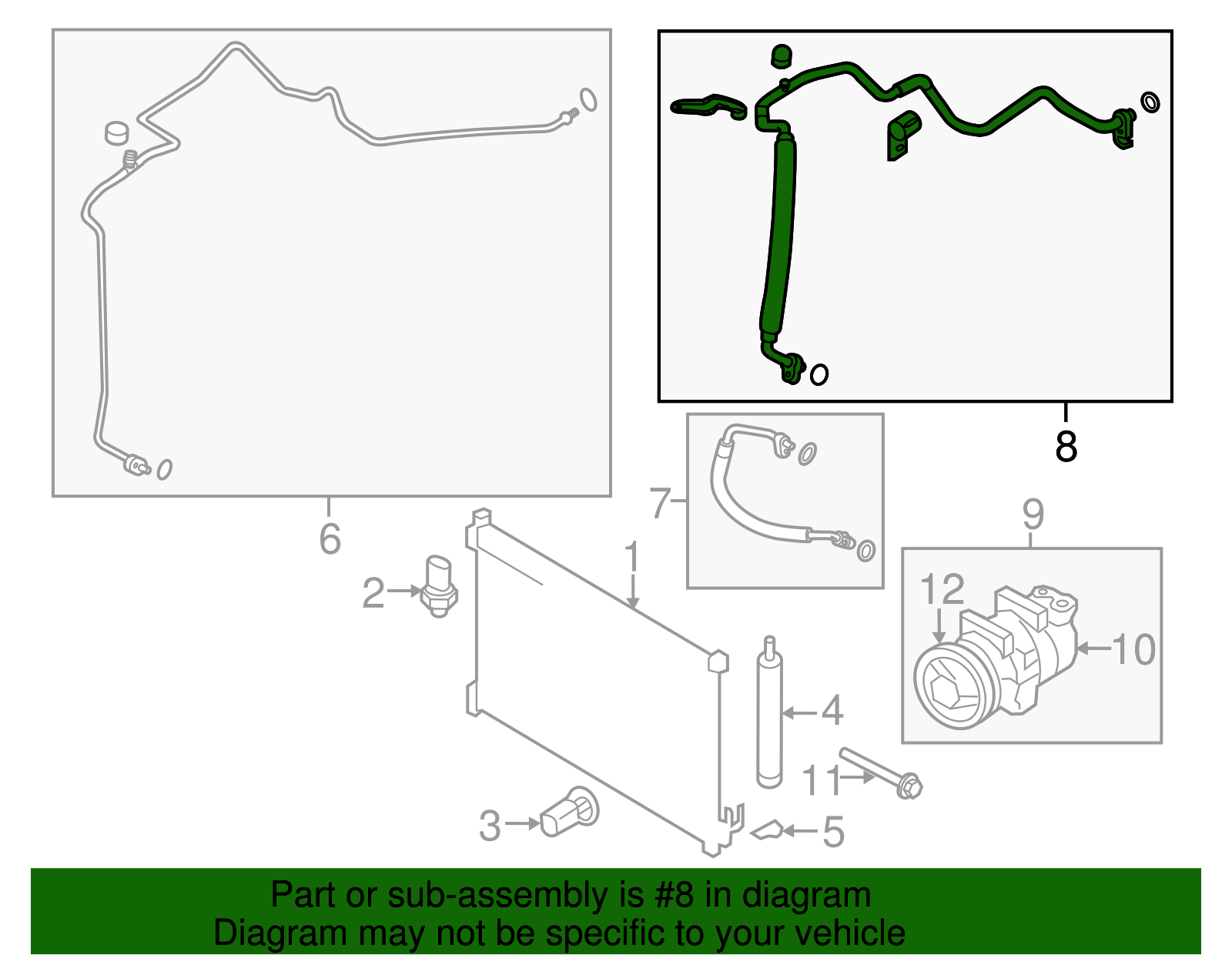 2011-2017 Nissan A/C Refrigerant Suction Hose 92480-1KC0A | Nissan ...