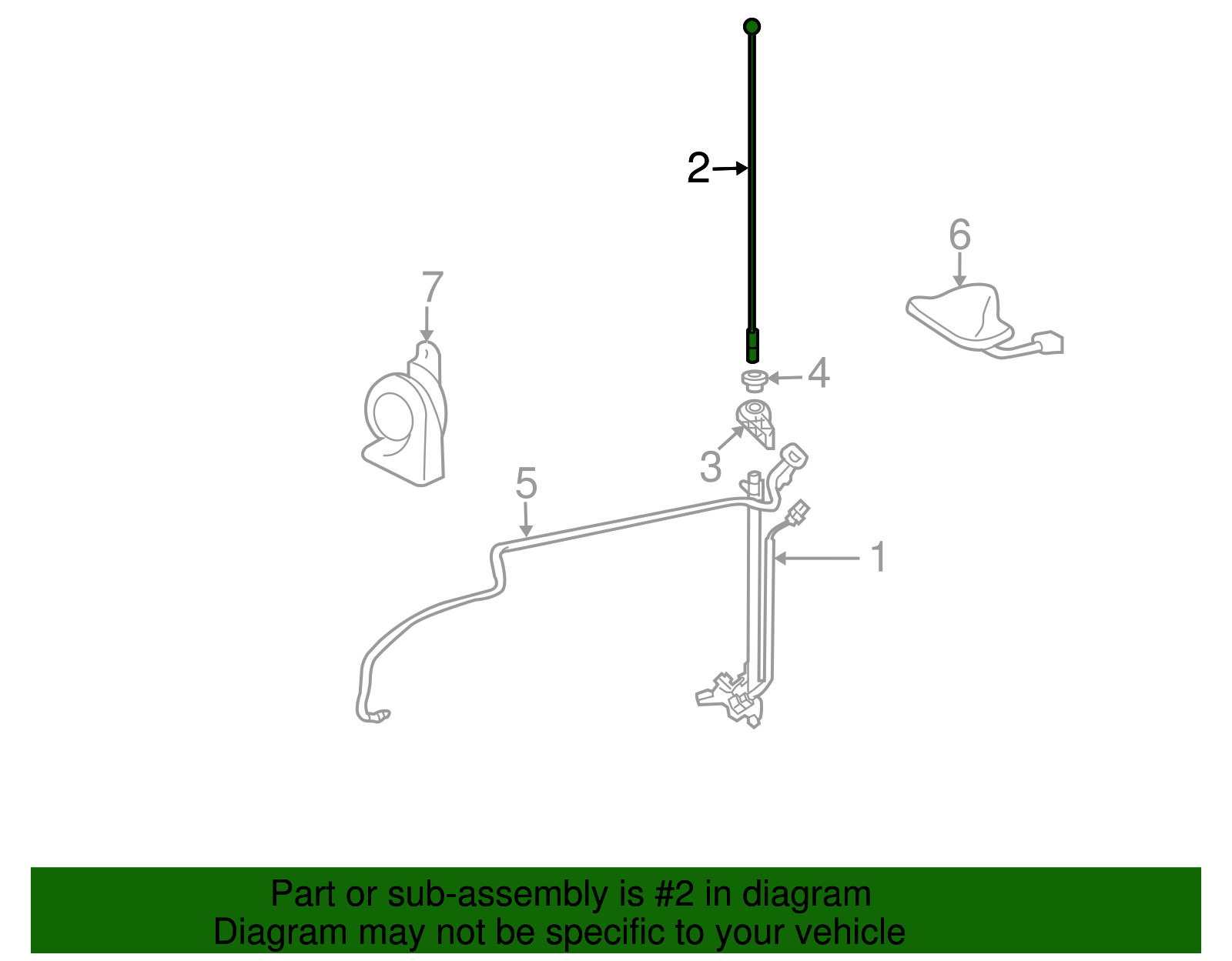 Genuine Toyota Radio Antenna Mast part# 86309-04110 for 2005-2015 ...