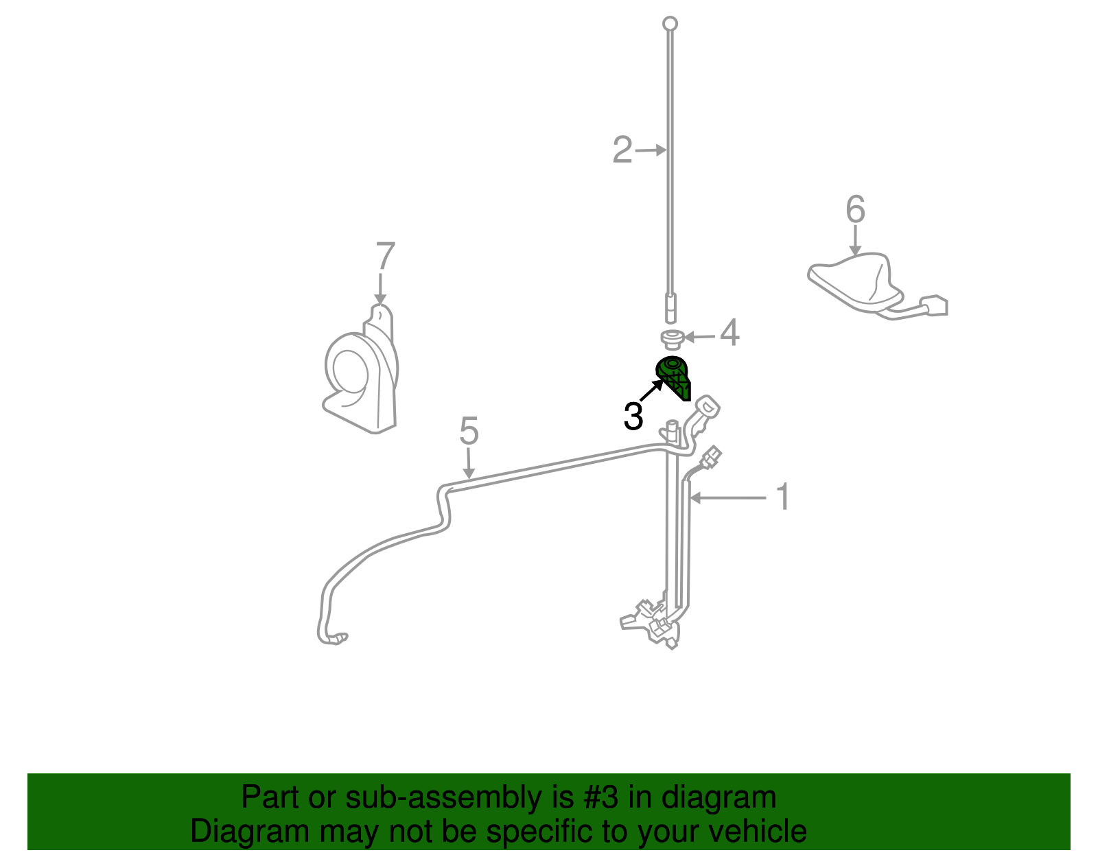 2005-2015 Toyota Tacoma Antenna Bezel 86392-04040 | OEM Parts Online