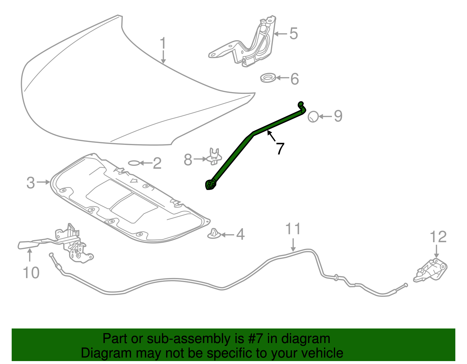 2013-2018 Toyota RAV4 Hood / Trunk Prop Rod 53440-0R030 | OEM Parts Online