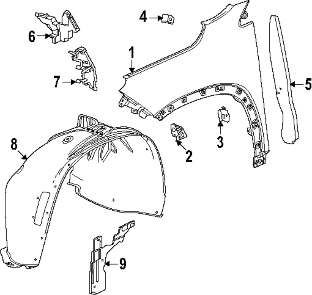 2024-2025 Chevrolet Traverse Fender Splash Shield - OEM #26529626 | GM ...