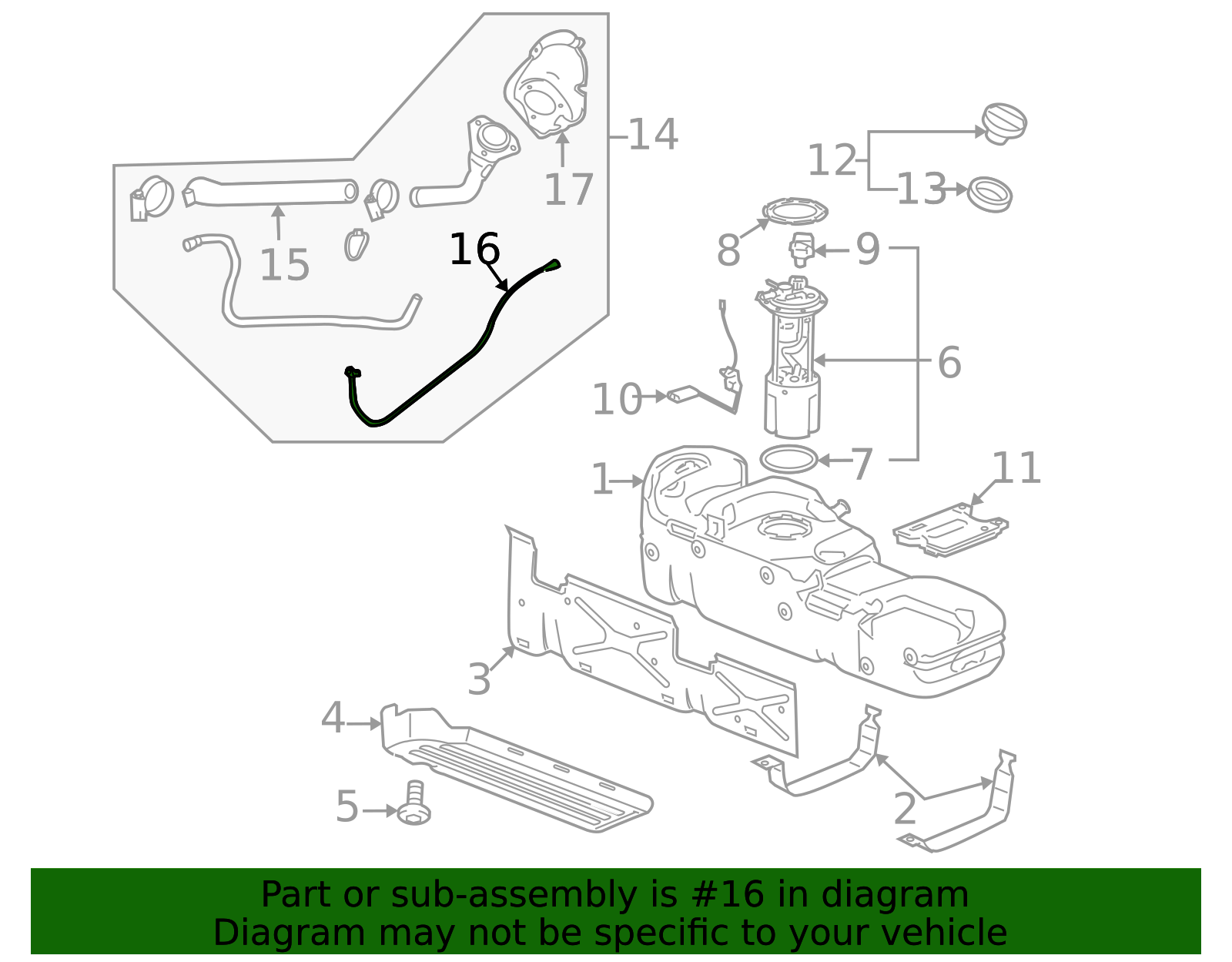 2012-2016 GM Fuel Tank Filler Vent Hose 84100072 GM | GMPartsDirect.com