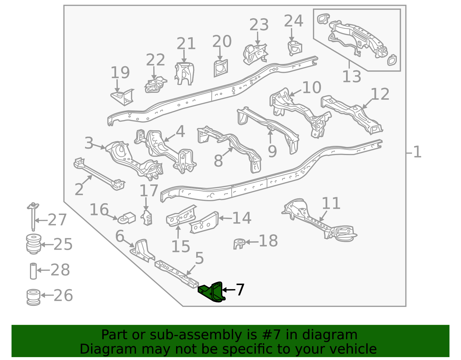 2007-2022 Toyota Cross-Member Extension 51026-0C020 | MotorMotor