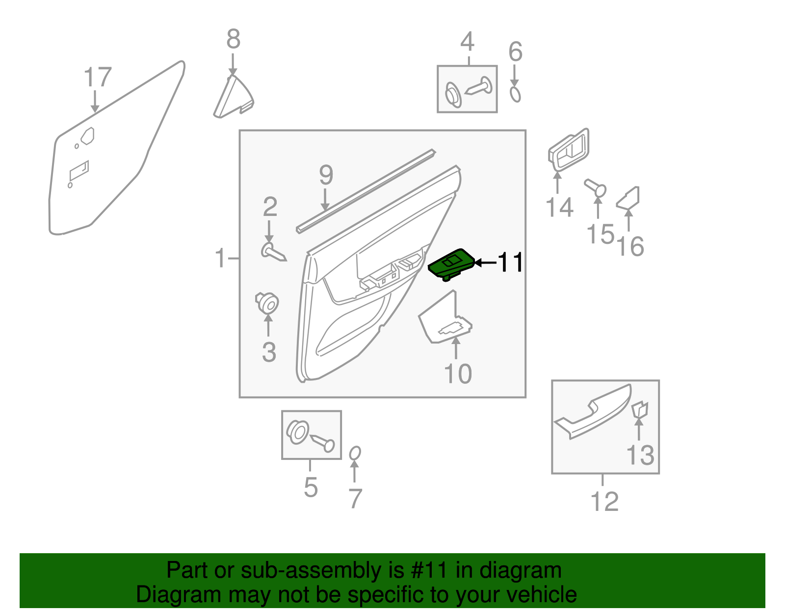 93580-2F000NZ - Door Window Switch 2002-2006 Kia Spectra | Kia.Parts Store