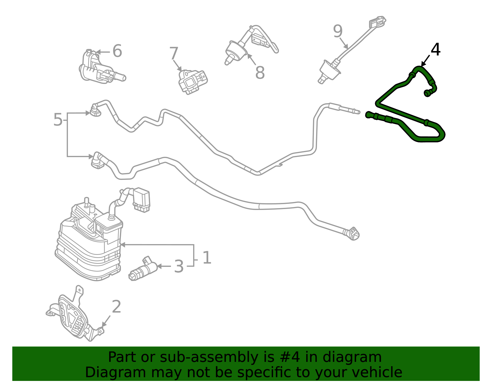 2020-2023 Chevrolet Corvette Vapor Canister Purge Front Pipe 84694034 ...