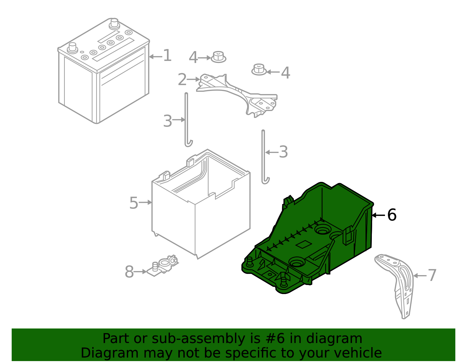 2016-2020 Toyota Battery Tray 74431-WB001 | Lithia Toyota Parts
