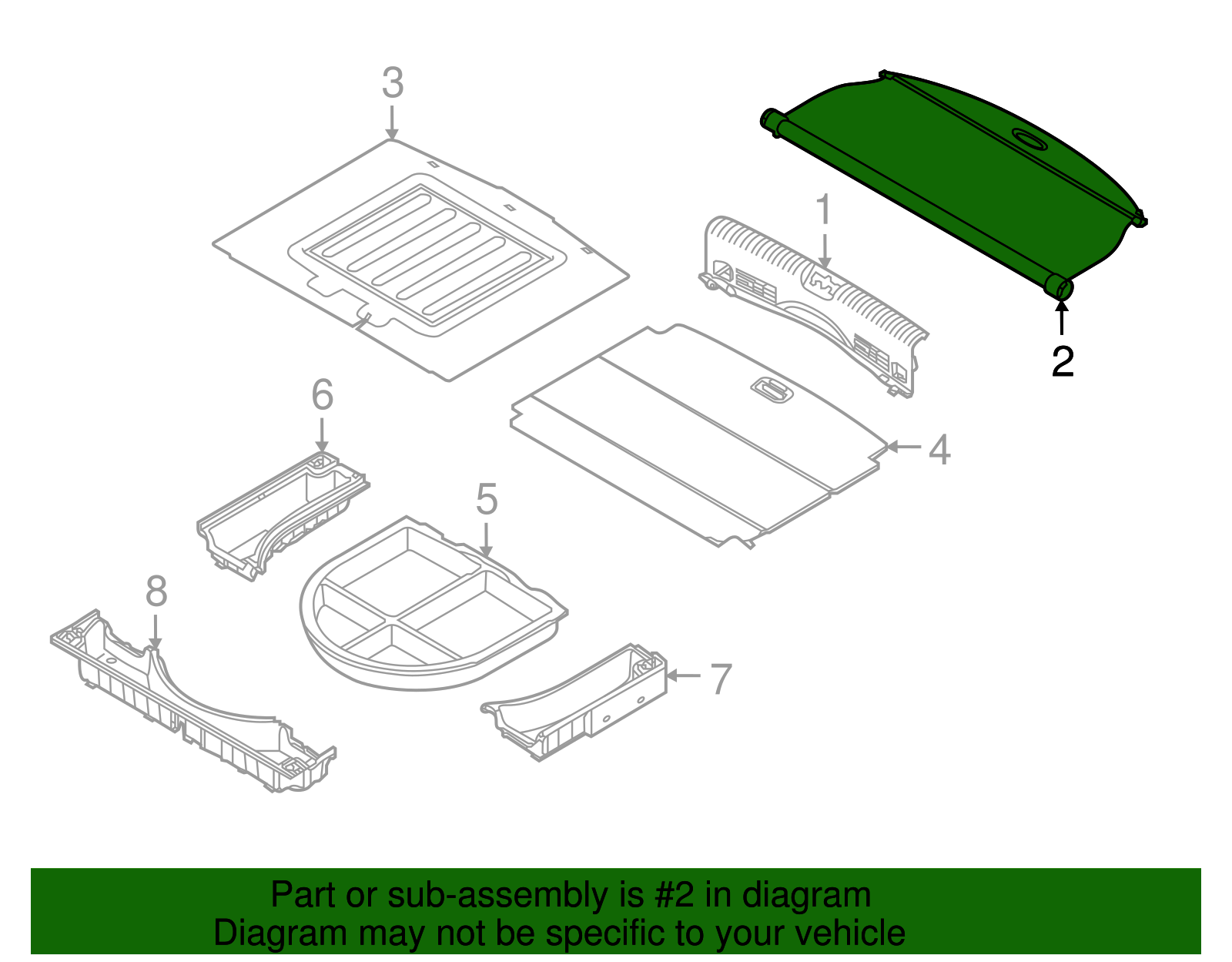 85910-G5000 - Cargo Cover 2017-2022 Kia | Kia.Parts Store
