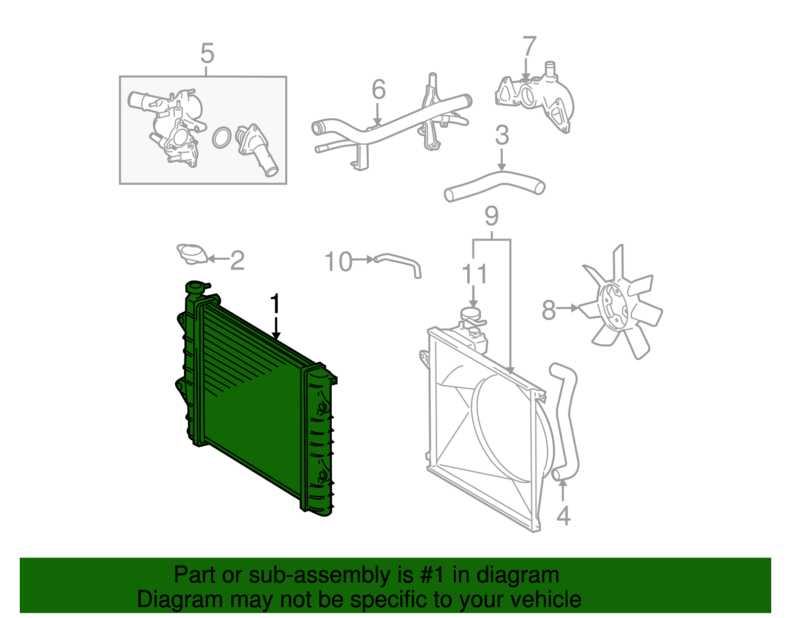 2005-2015 Toyota Tacoma Radiator 16410-0P040 | Toyota Parts Center