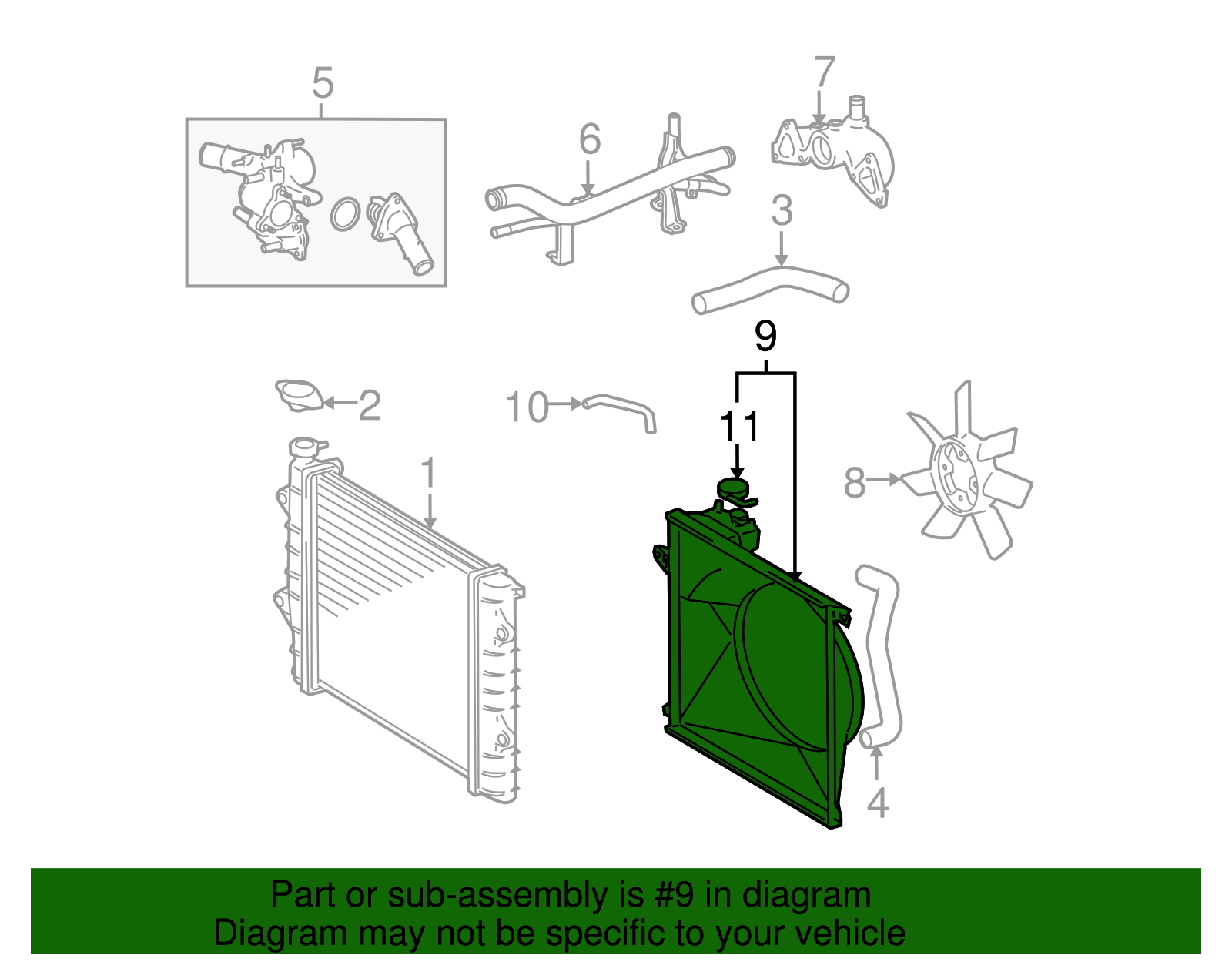 2005-2015 Toyota Tacoma Engine Cooling Fan Shroud 16711-0P020 | Toyota ...