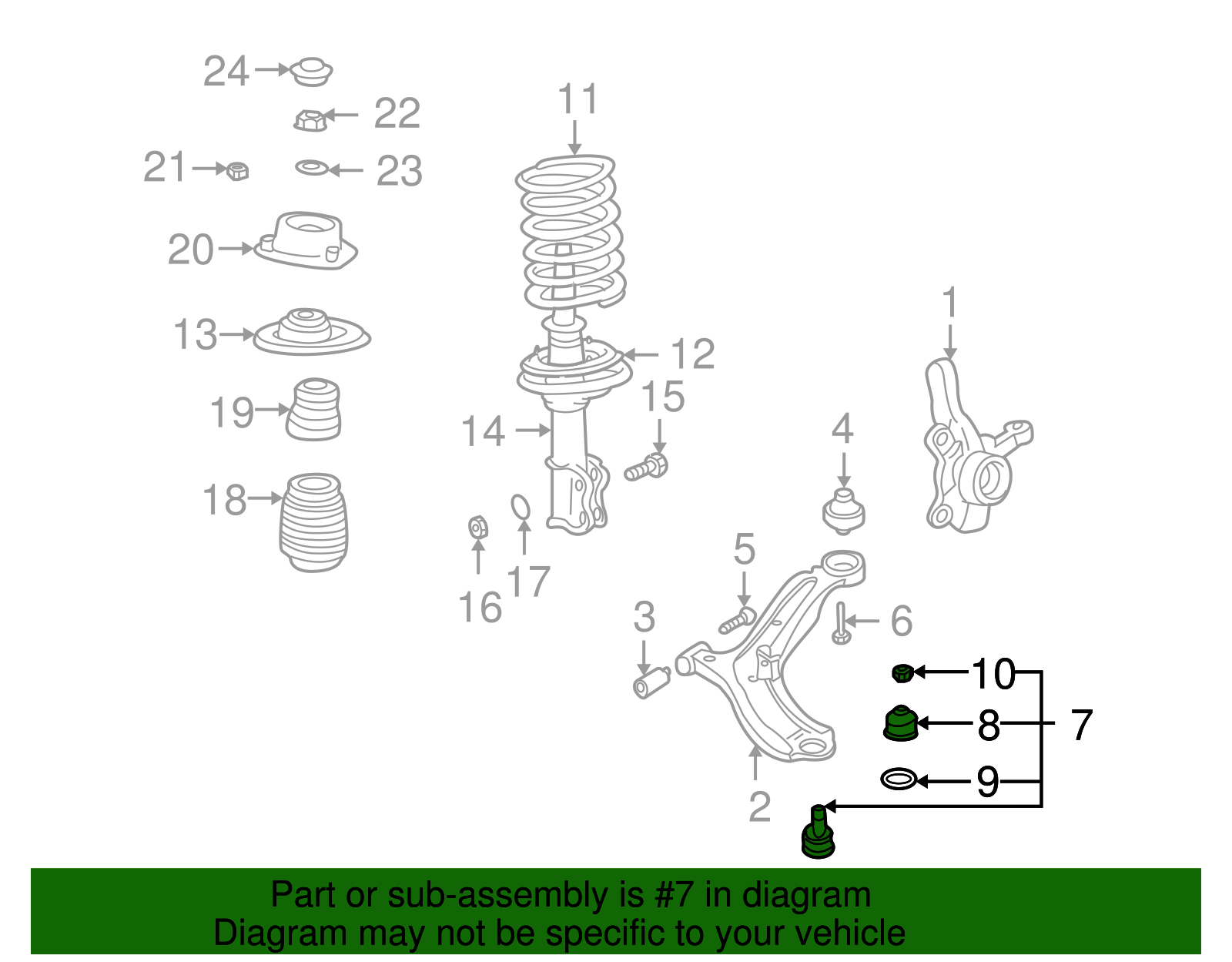 54530-25000 - Hyundai Ball Joint Joint 2000-2005 Hyundai Accent ...