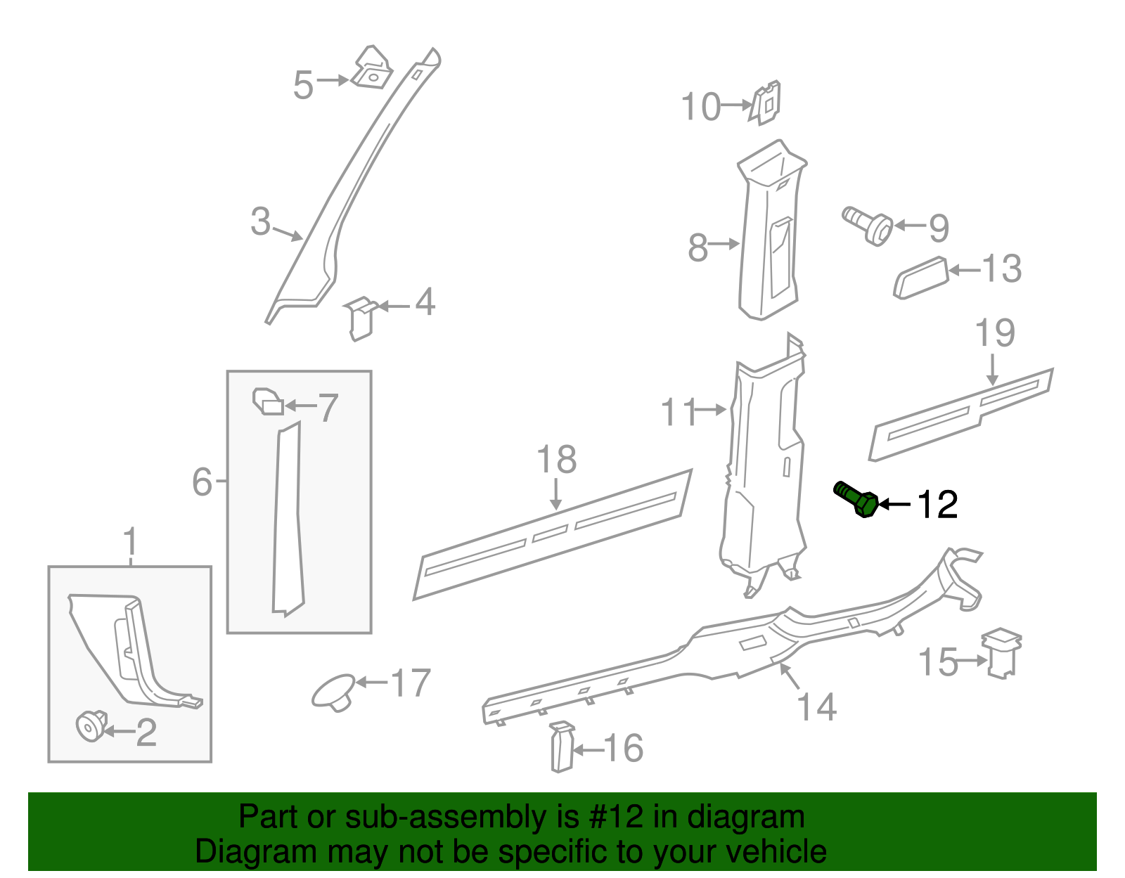 2004-2025 Volkswagen OEM NEW 2004-20 VW Volkswagen Upper Center Pillar ...