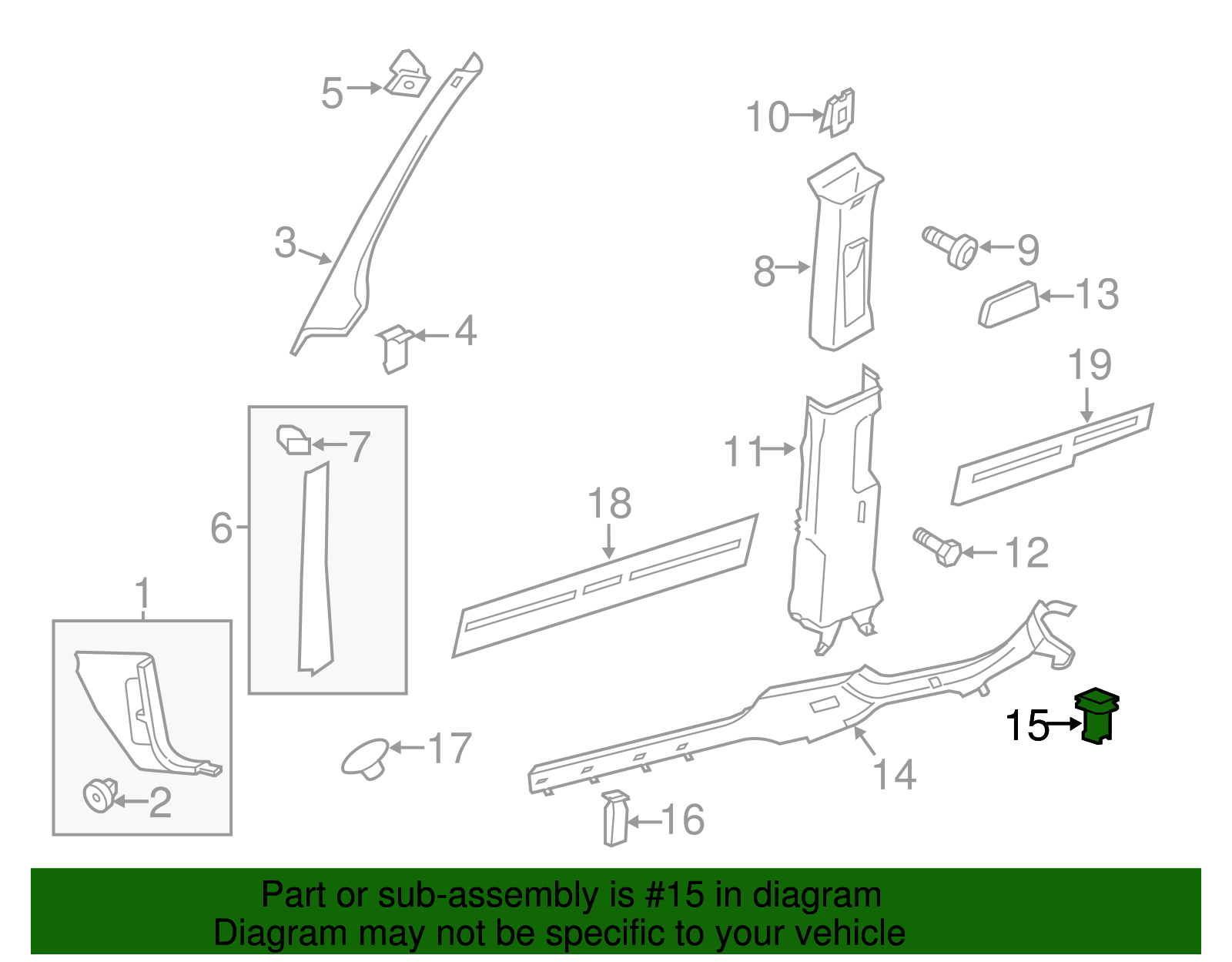 6Q0-853-147 - Scuff Plate Clip 2005-2025 Volkswagen | OEM VW Parts Haus