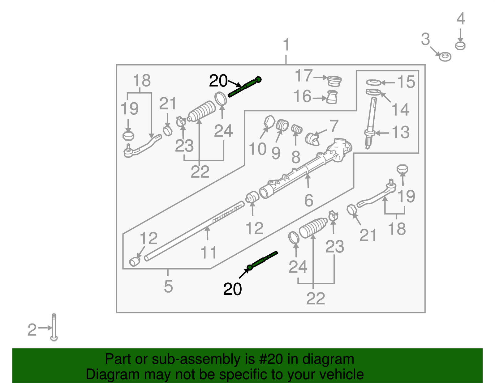485213U025 - Nissan Inner Tie Rod 2007-2014 Nissan | Performance Auto Parts