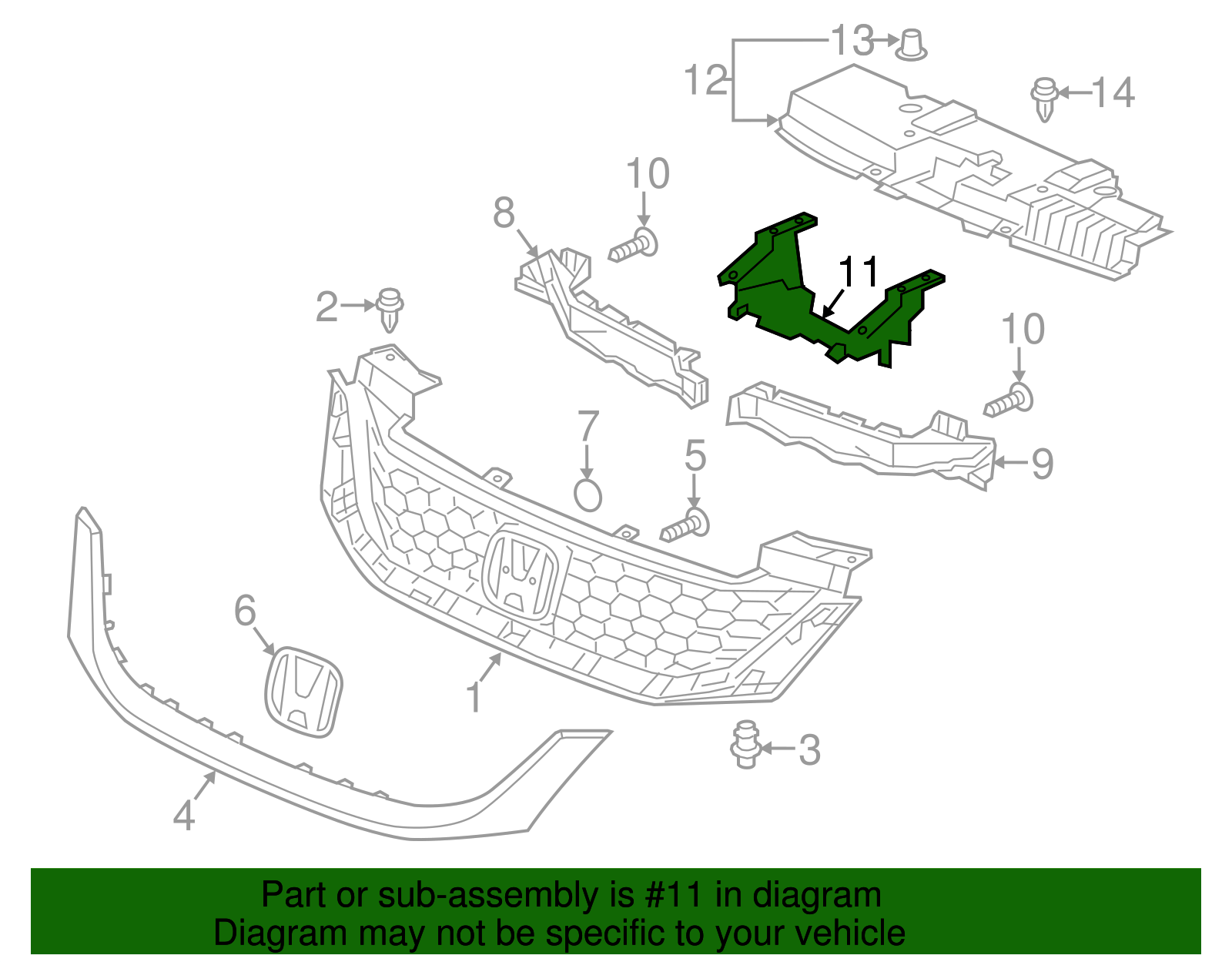 71125-T2A-A00 - Reinforced Bracket 2013-2017 Honda Accord | Honda Parts ...