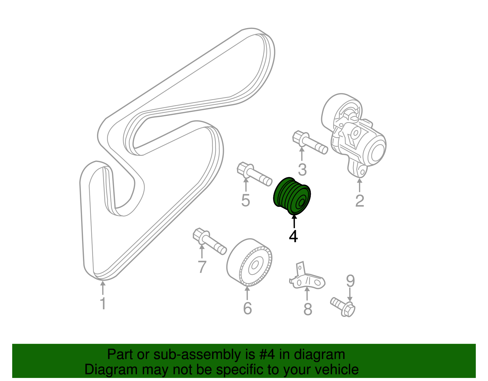 1341A042 - Idler Pulley 2012-2024 Mitsubishi | Mitsubishi Direct Parts