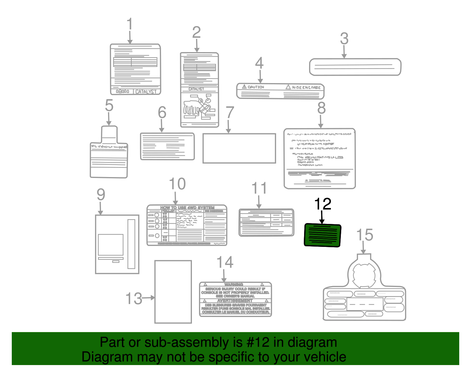 2004-2015 Nissan AC Label 27090-7S000 | Team Nissan Inc.