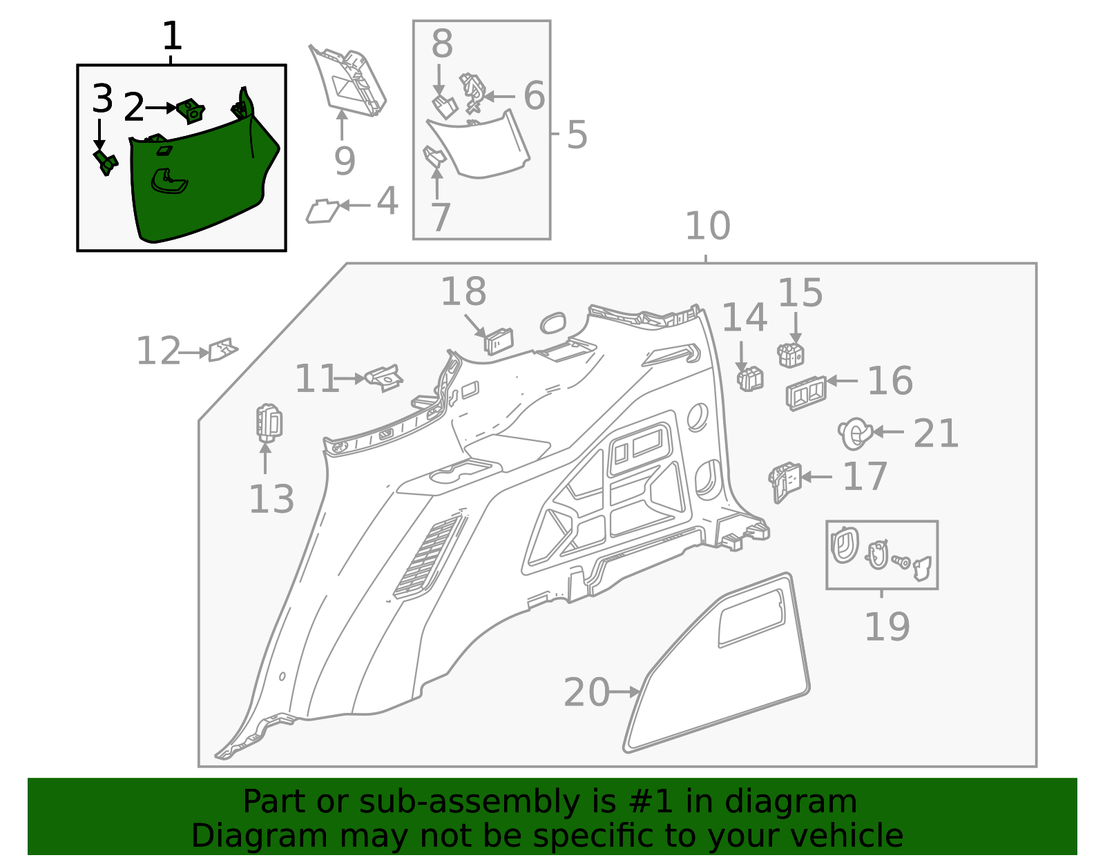 2021-2025 Cadillac Escalade Lock Pillar Trim 84842696 | Capital Chevy Parts
