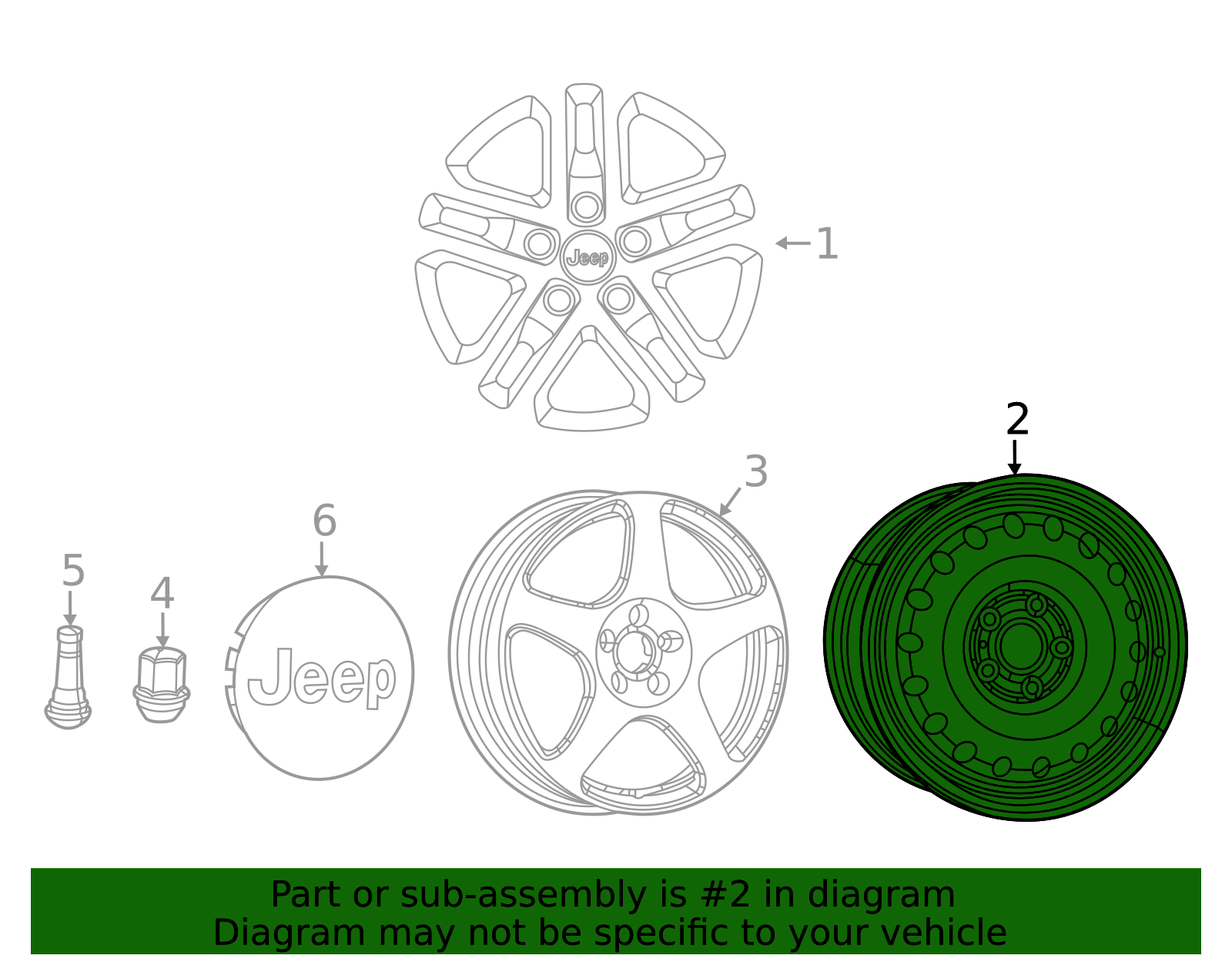 2022-2025 Jeep Grand Cherokee Aluminum Wheel, Front Or Rear 04755422AA ...